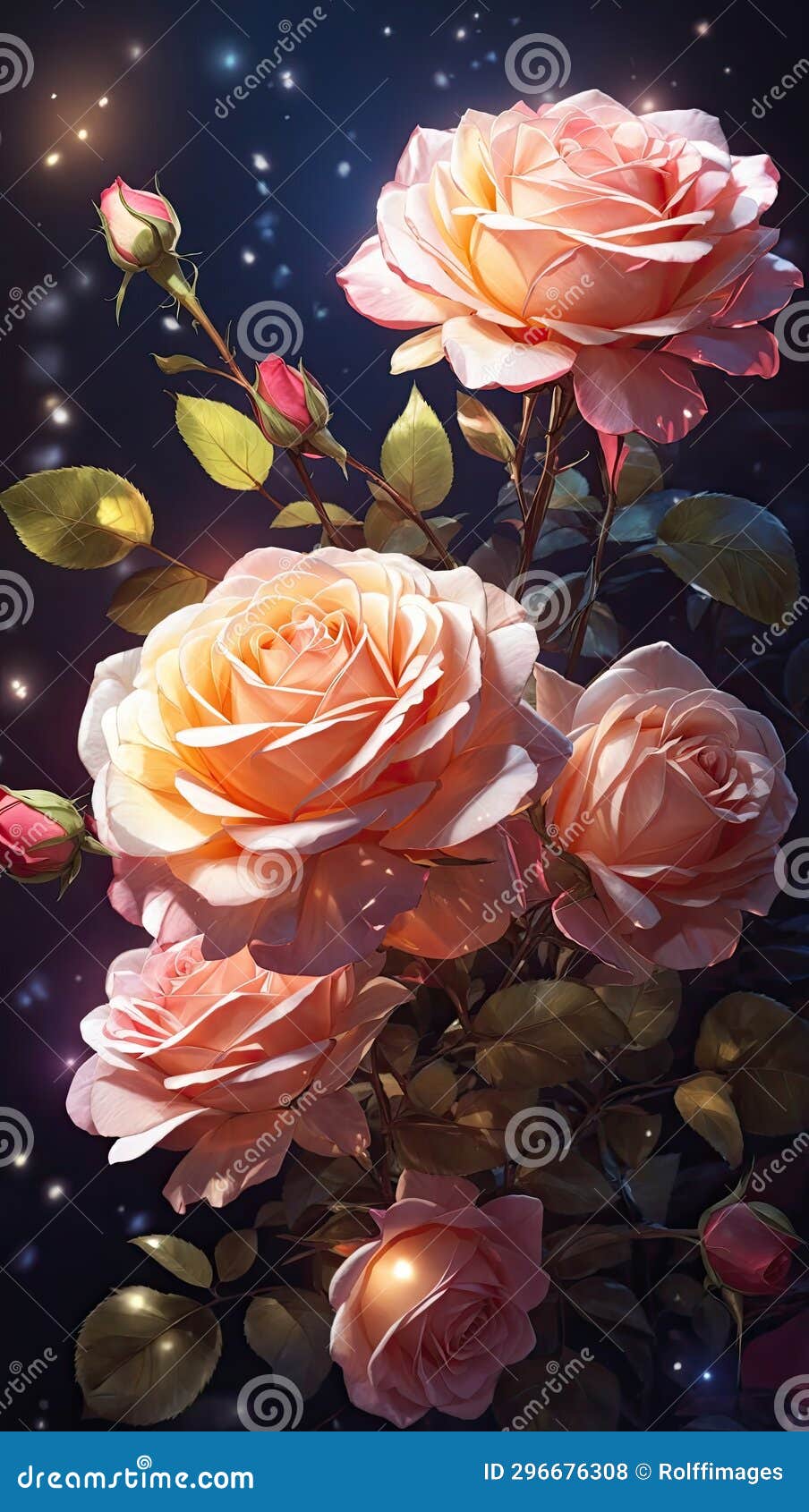 Beautiful Bouquet of Bright Roses Stock Photo - Image of idyllic ...