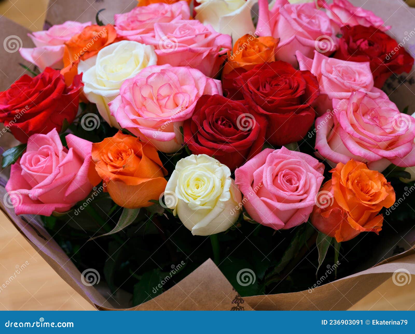 Beautiful Bouquet of Multicolour Roses Stock Image - Image of ...
