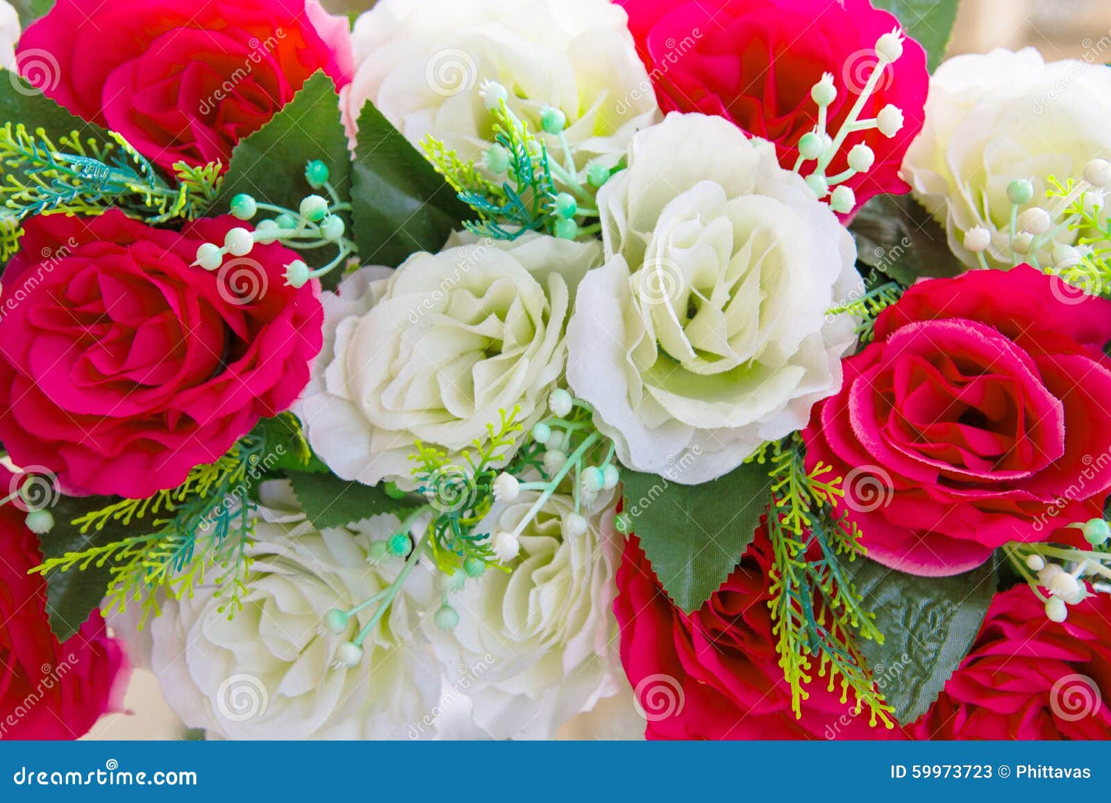 Beautiful Bouquet of Red Roses and White Rose Stock Image - Image of ...