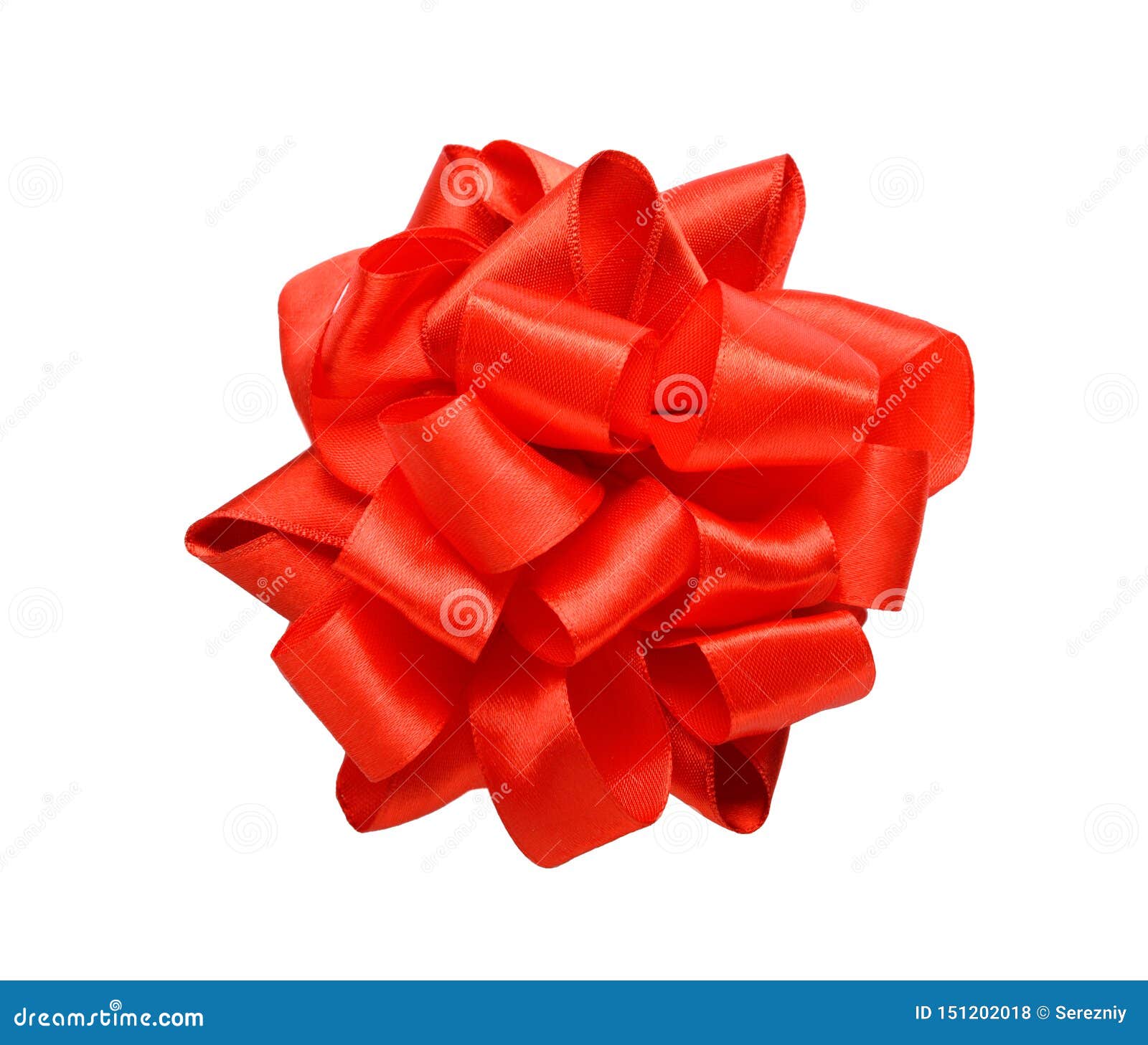 Beautiful Bow from Red Ribbons on White Background Stock Photo - Image ...
