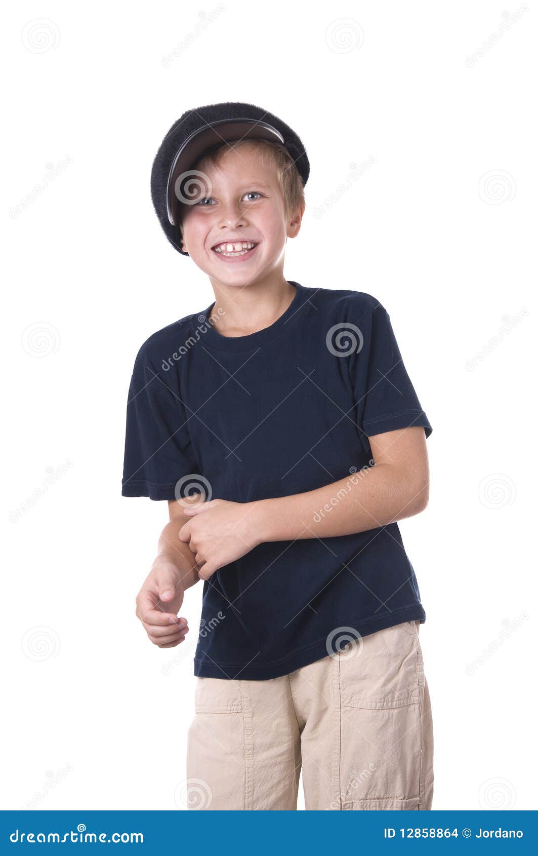 Beautiful Boy with Cap with Smiling Face Stock Photo - Image of outside ...