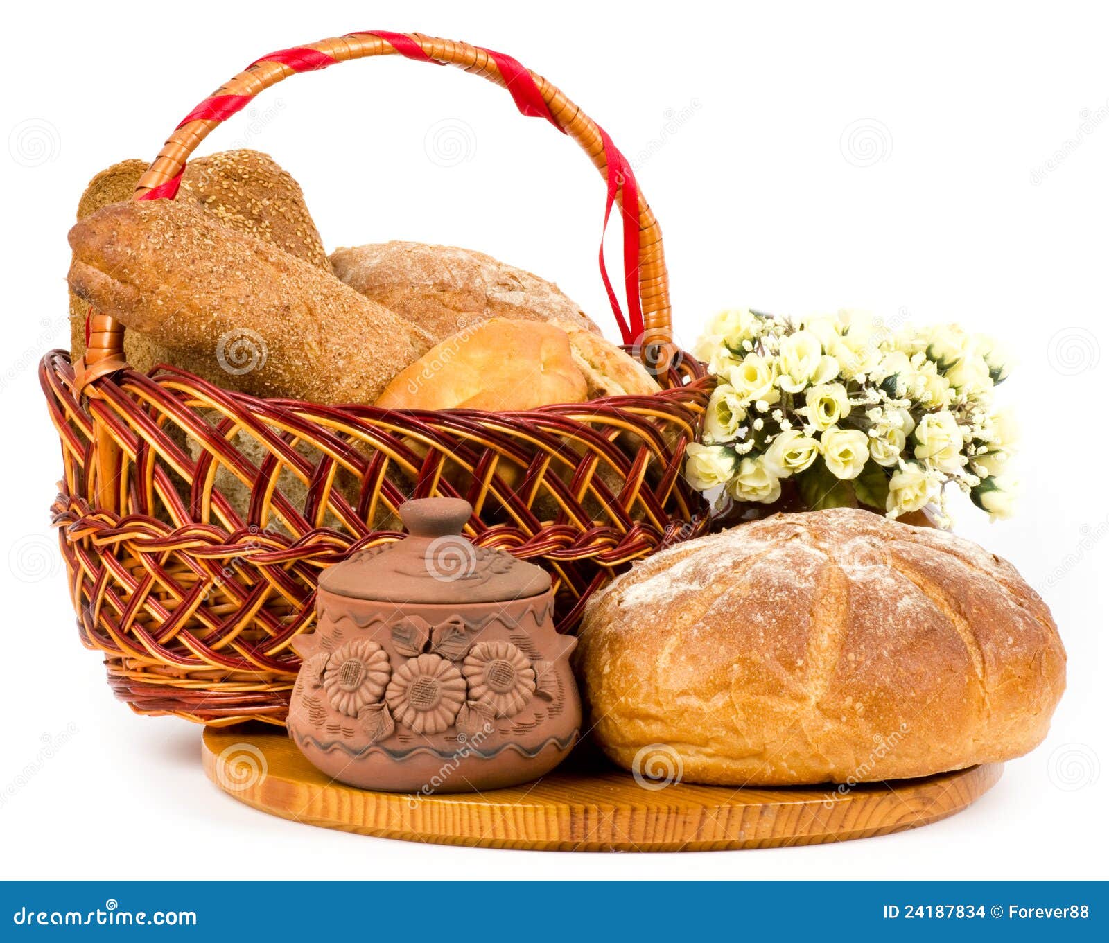 Beautiful Bread Set in Basket Stock Photo - Image of diet, dieting ...