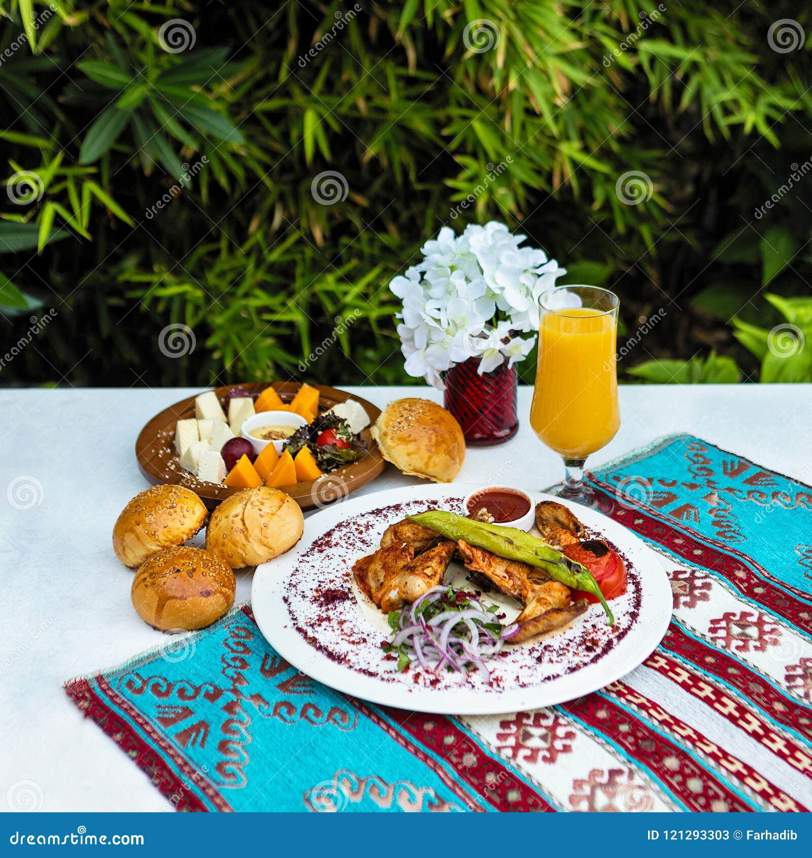 Beautiful breakfast table stock image. Image of grub - 121293303