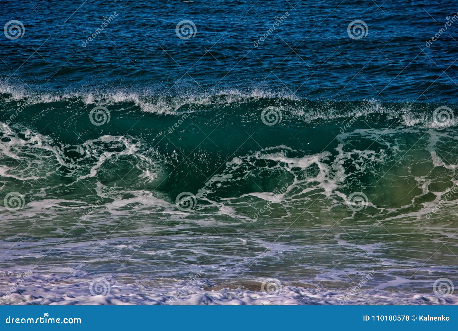 Beautiful Breaking Ocean Wave with Aqua and Blue Colors . Stock Photo ...