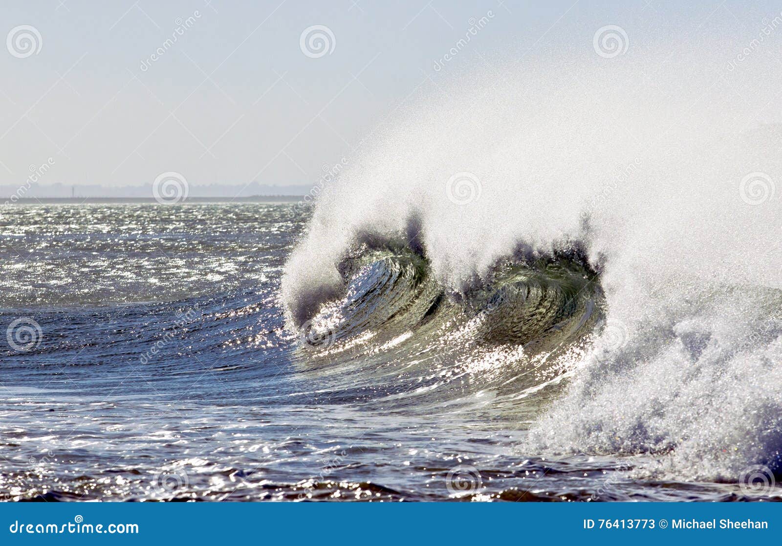 Beautiful Breaking Wave with Sea Spray Stock Image - Image of nature ...