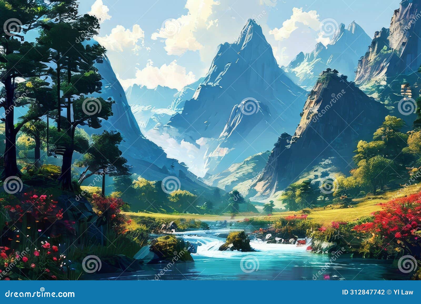 Beautiful Breathtaking Views of the Landscape Game Art Editorial ...
