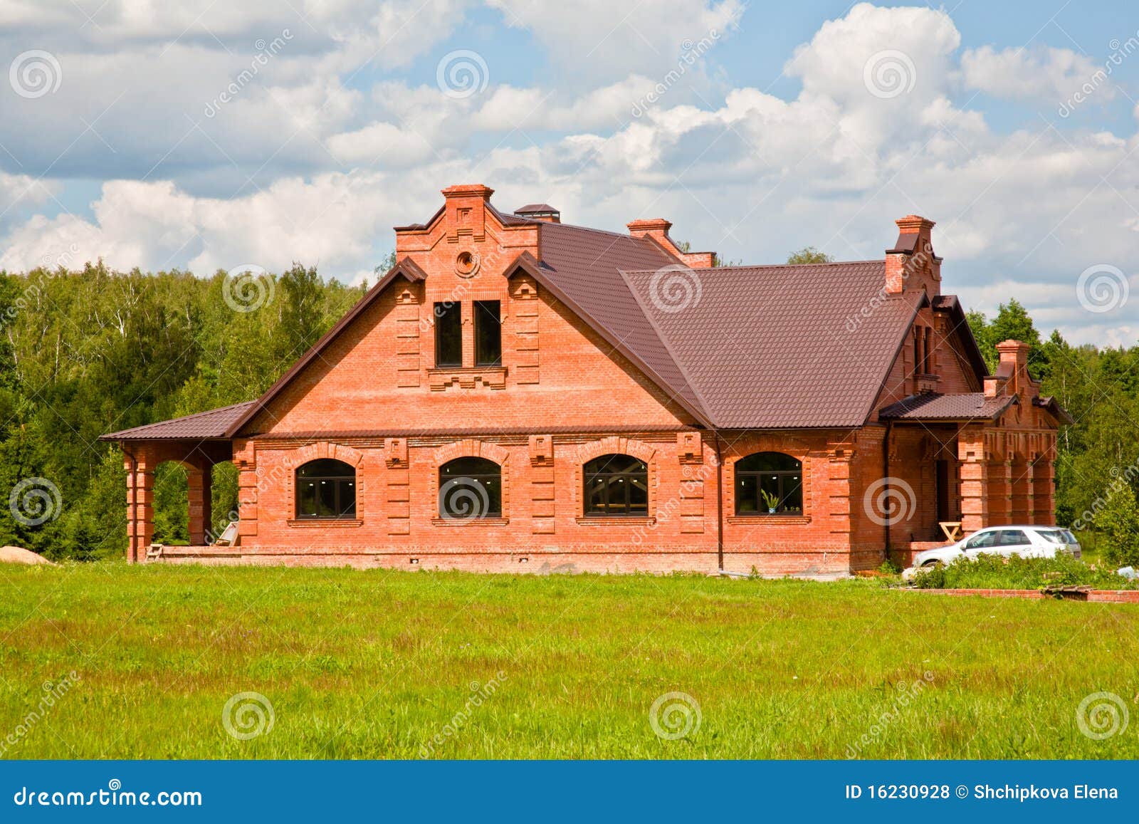 Beautiful brick cottage stock photo. Image of facade - 16230928