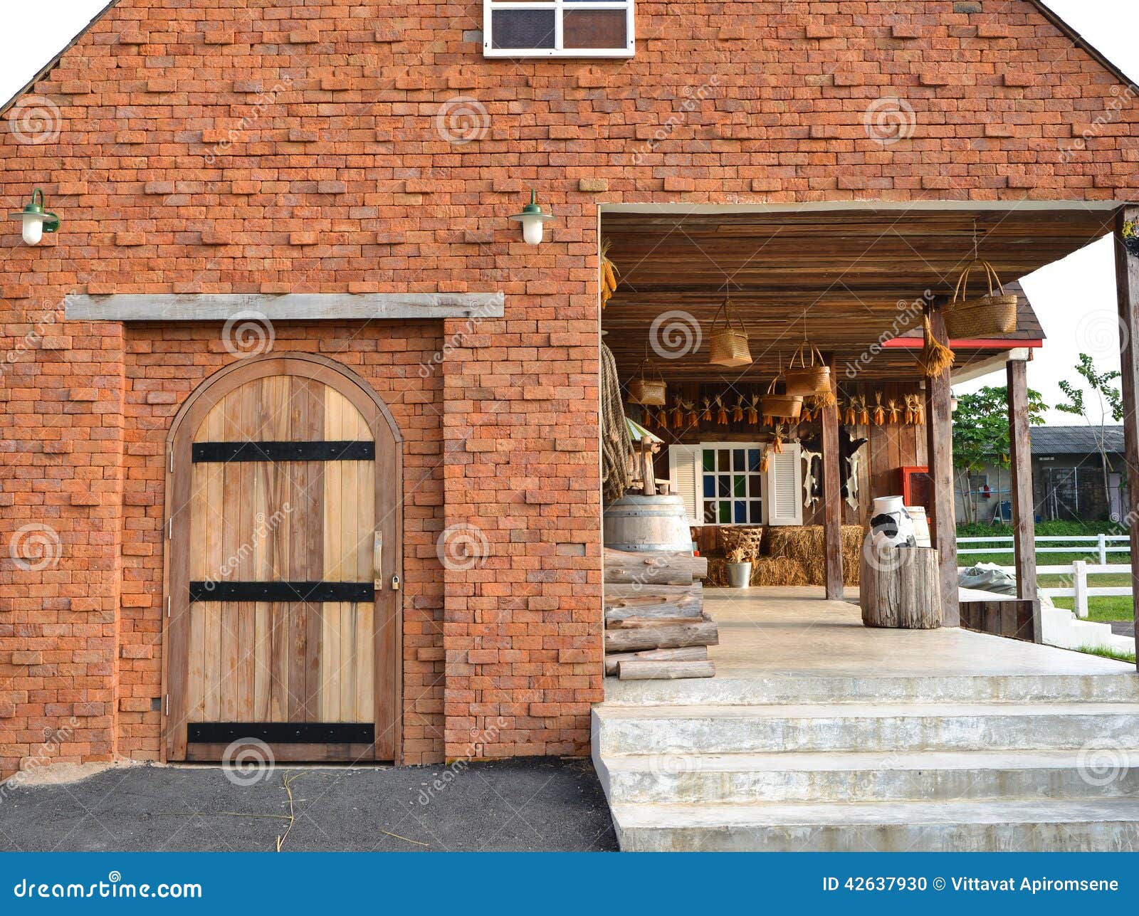Beautiful brick farmhouse stock photo. Image of antique - 42637930