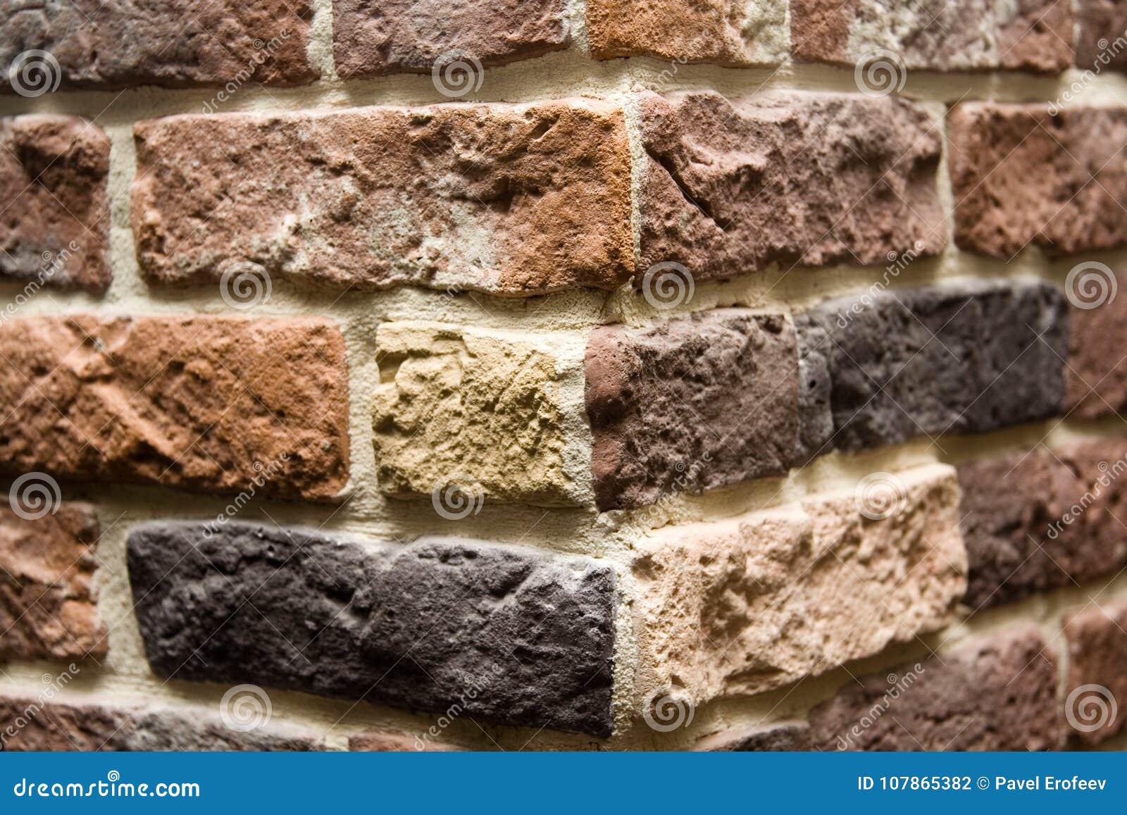 Beautiful Brick Wall of Multi-colored Stone Stock Photo - Image of ...