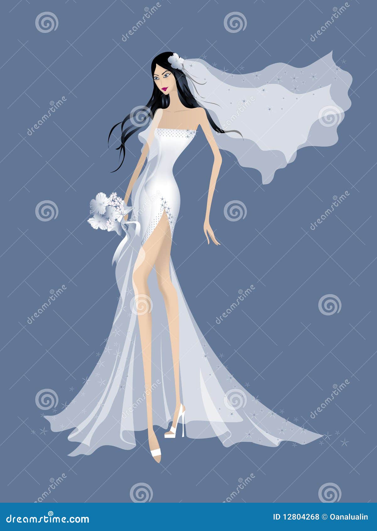 Beautiful bride stock vector. Illustration of people - 12804268