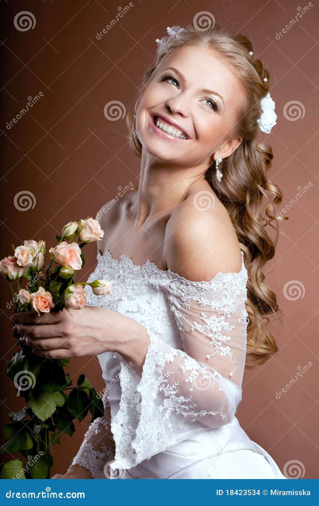 Beautiful bride stock photo. Image of female, long, gorgeous - 18423534