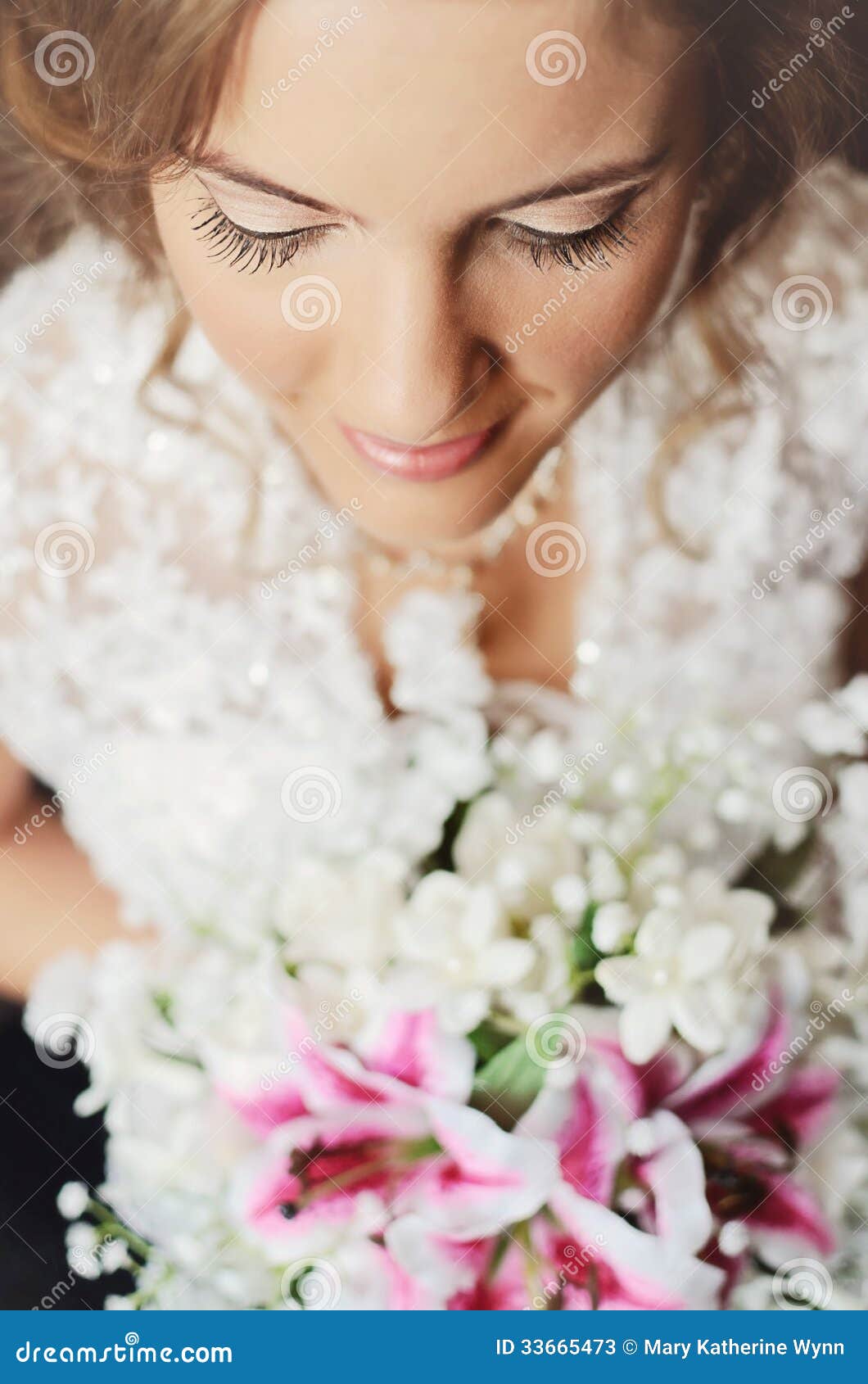 Beautiful Bride close-up stock image. Image of creamy - 33665473