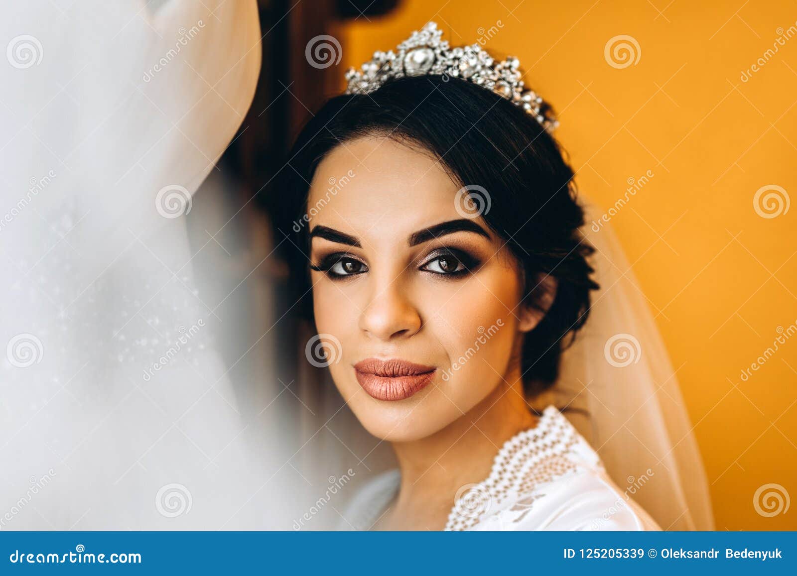 Pretty Bride Dressing Up before Wedding Ceremony Stock Image - Image of ...