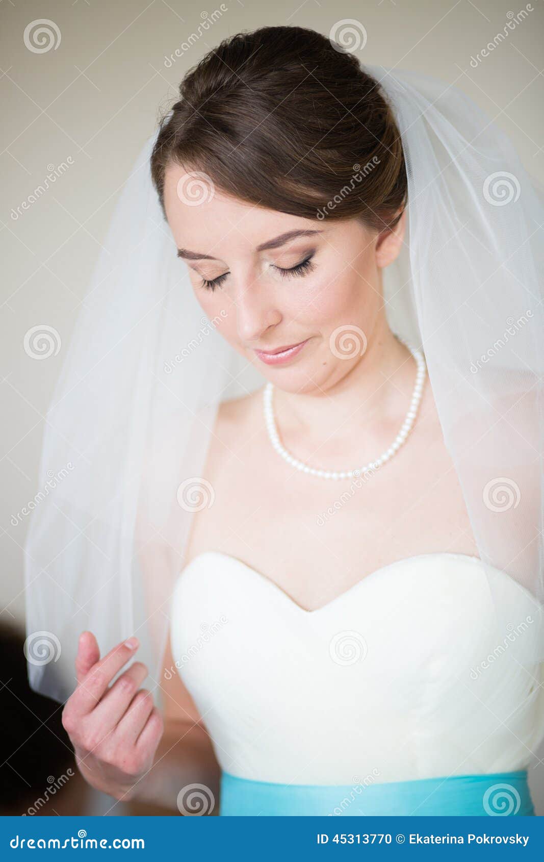 Beautiful Bride Getting Dressed on the Wedding Day Stock Photo - Image ...