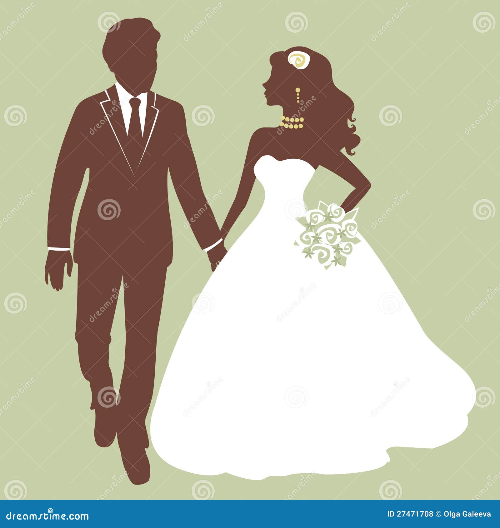 Beautiful Bride and Groom Running Stock Vector - Illustration of ...