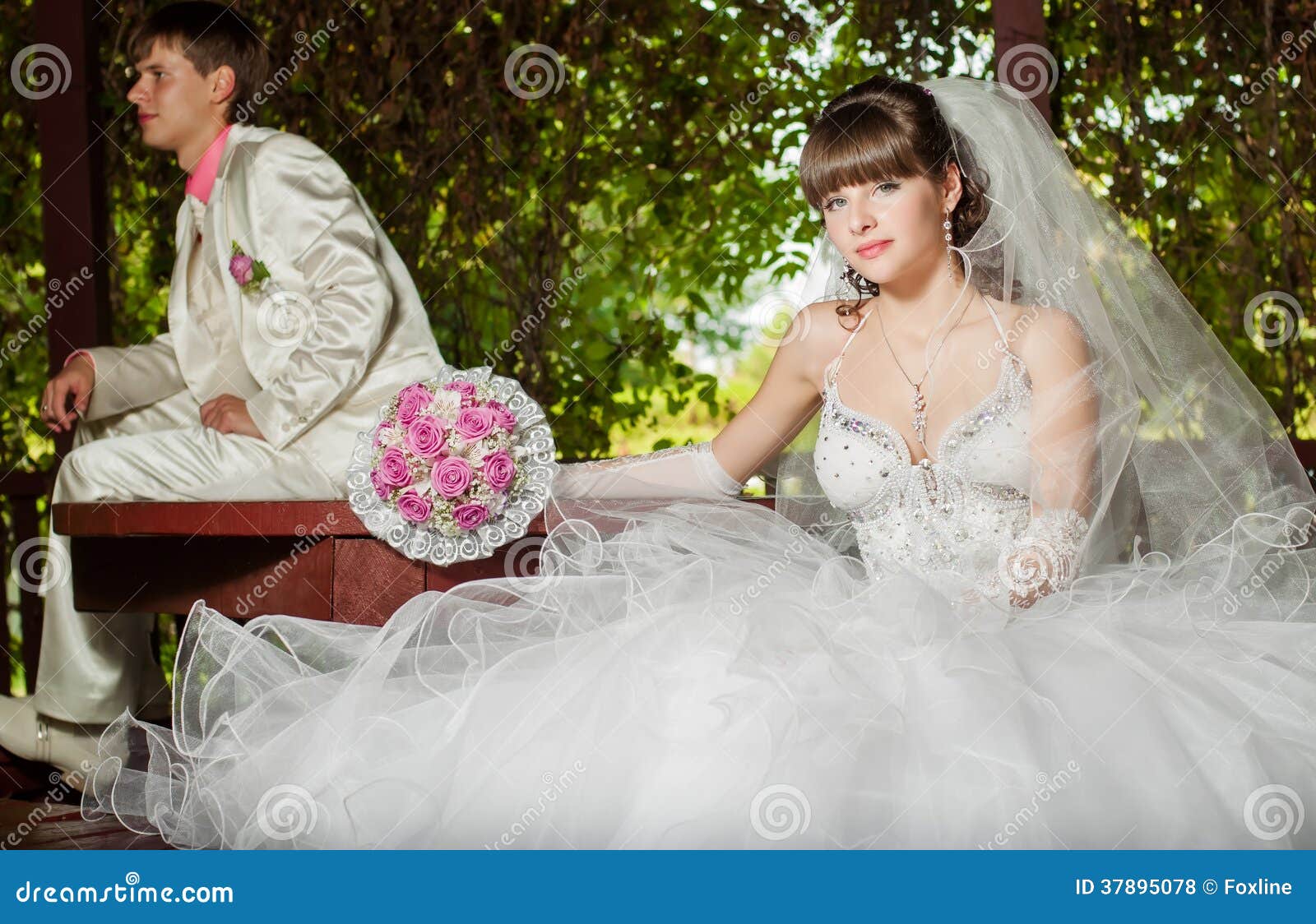 Beautiful Bride and Groom Smilling Stock Photo - Image of male, couple ...