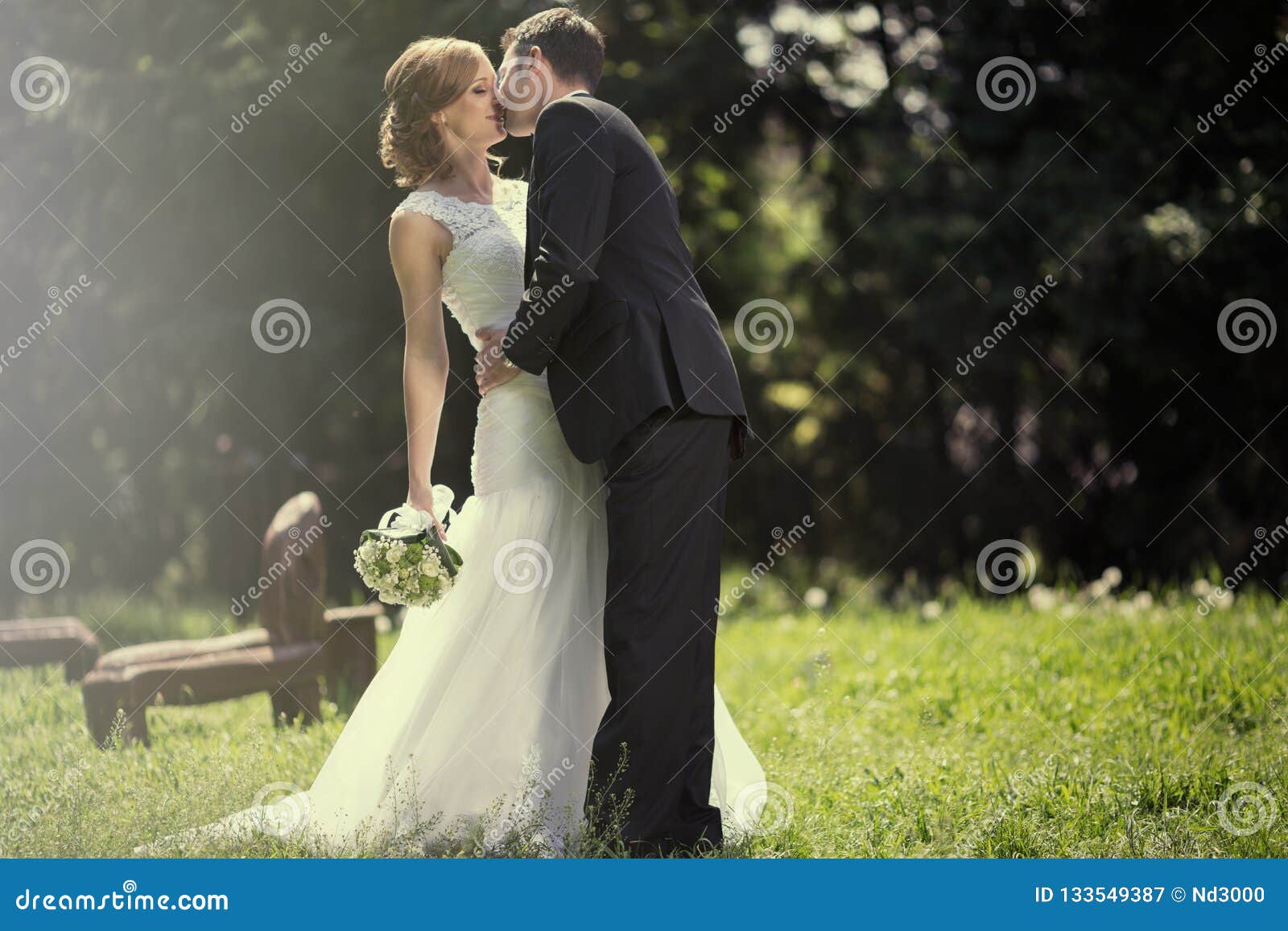 Beautiful bride and groom stock image. Image of emotion - 133549387