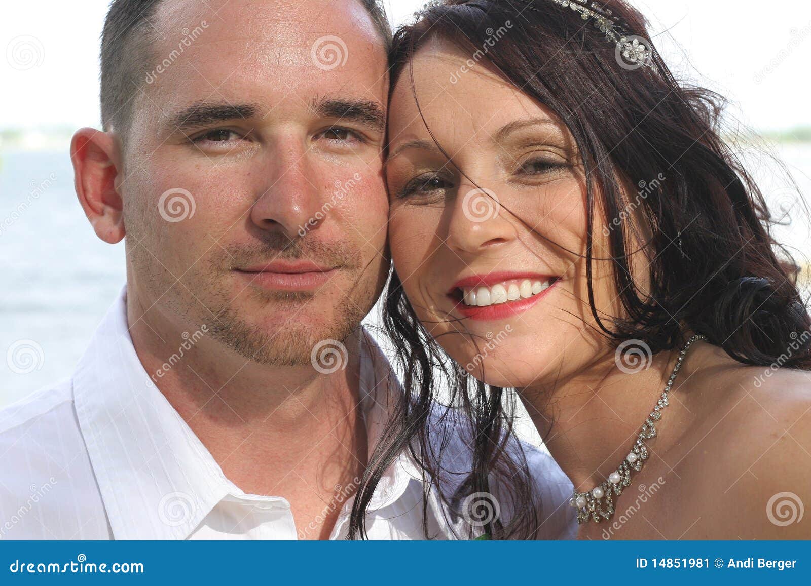 Beautiful Bride and Husband Headshot Stock Image - Image of marry ...
