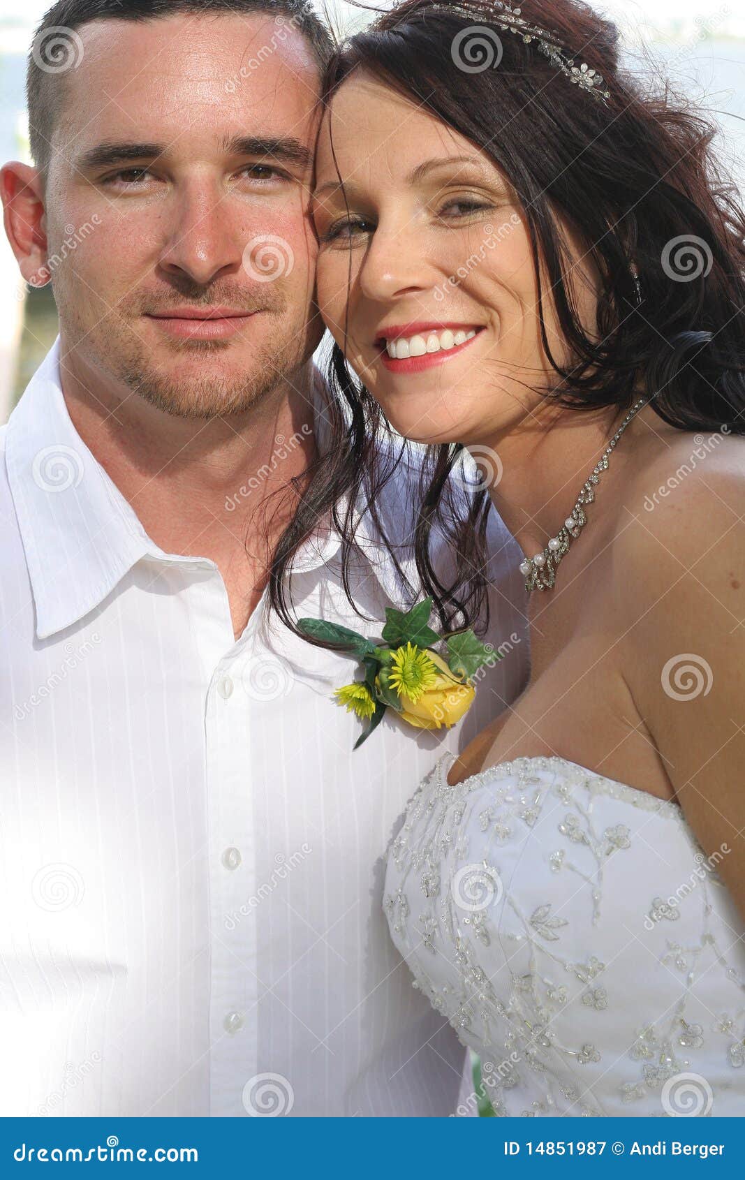 Beautiful Bride and Husband Headshot Vertical Stock Image - Image of ...