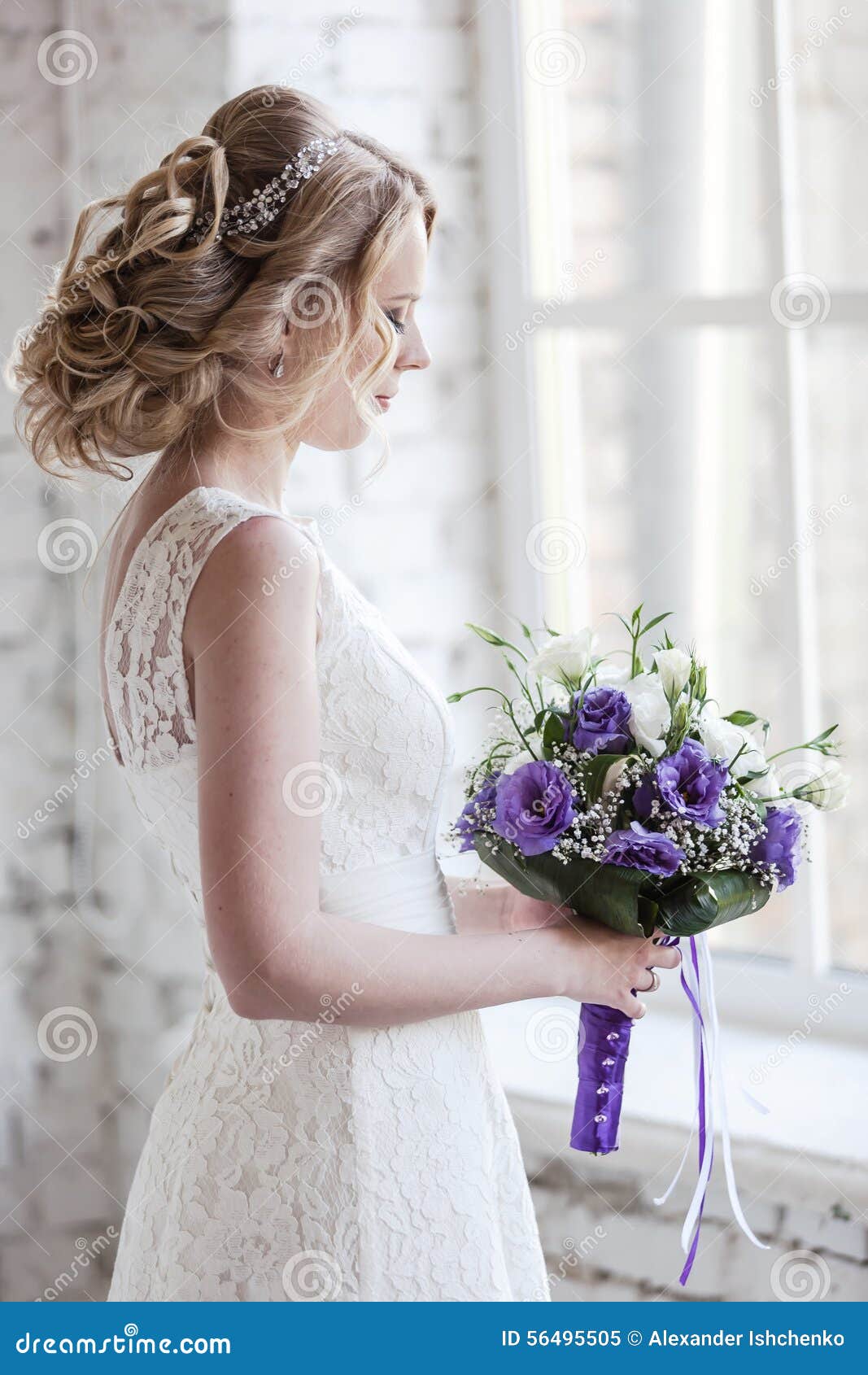 Beautiful bride stock image. Image of elegance, dress - 56495505