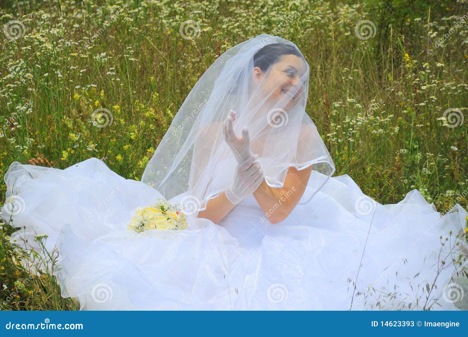 Beautiful bride laughing stock image. Image of freedom - 14623393