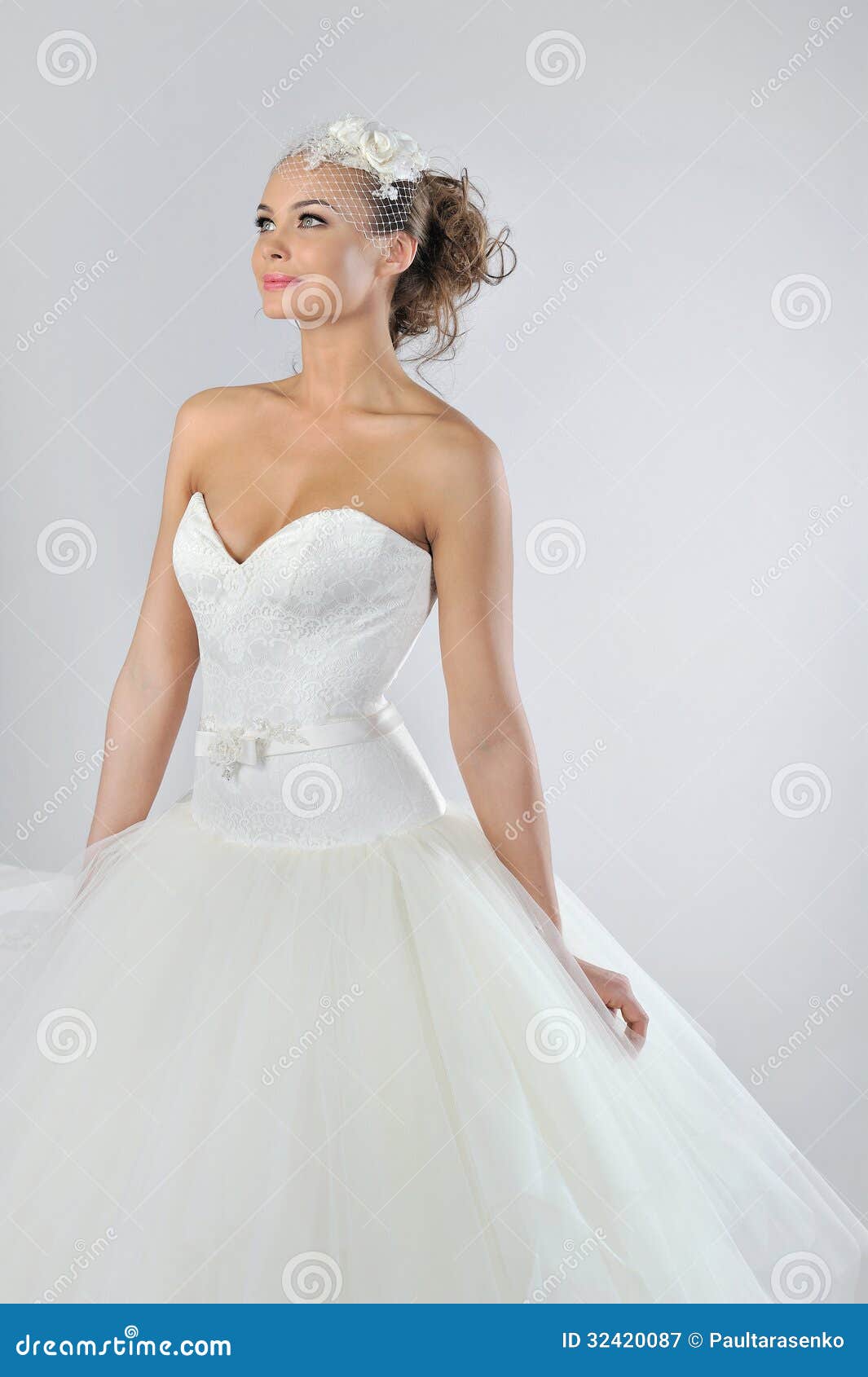 Beautiful Bride in a Luxurious Wedding Dress Stock Image - Image of ...