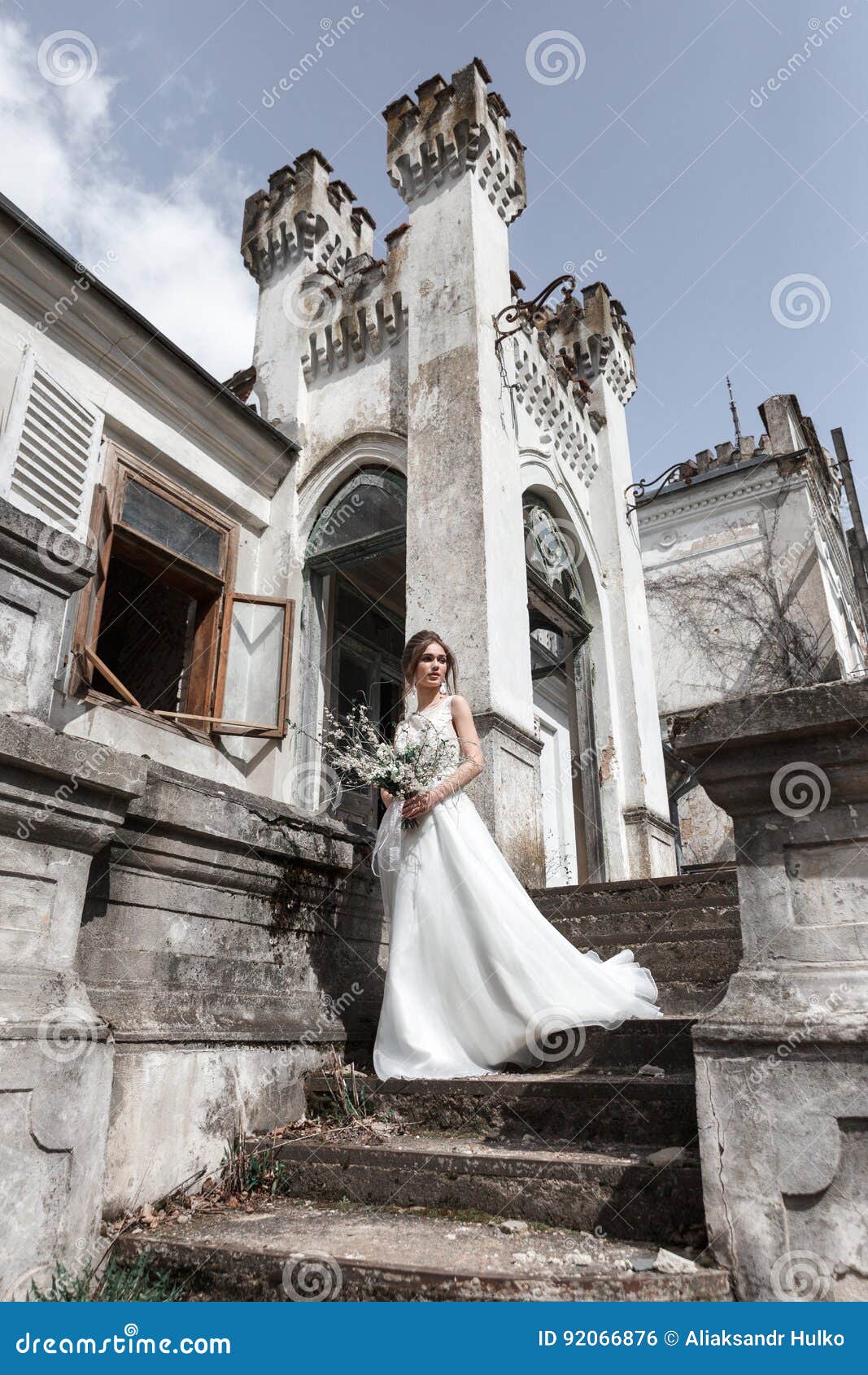 Beautiful Bride Near the Ancient Building Stock Photo - Image of ...