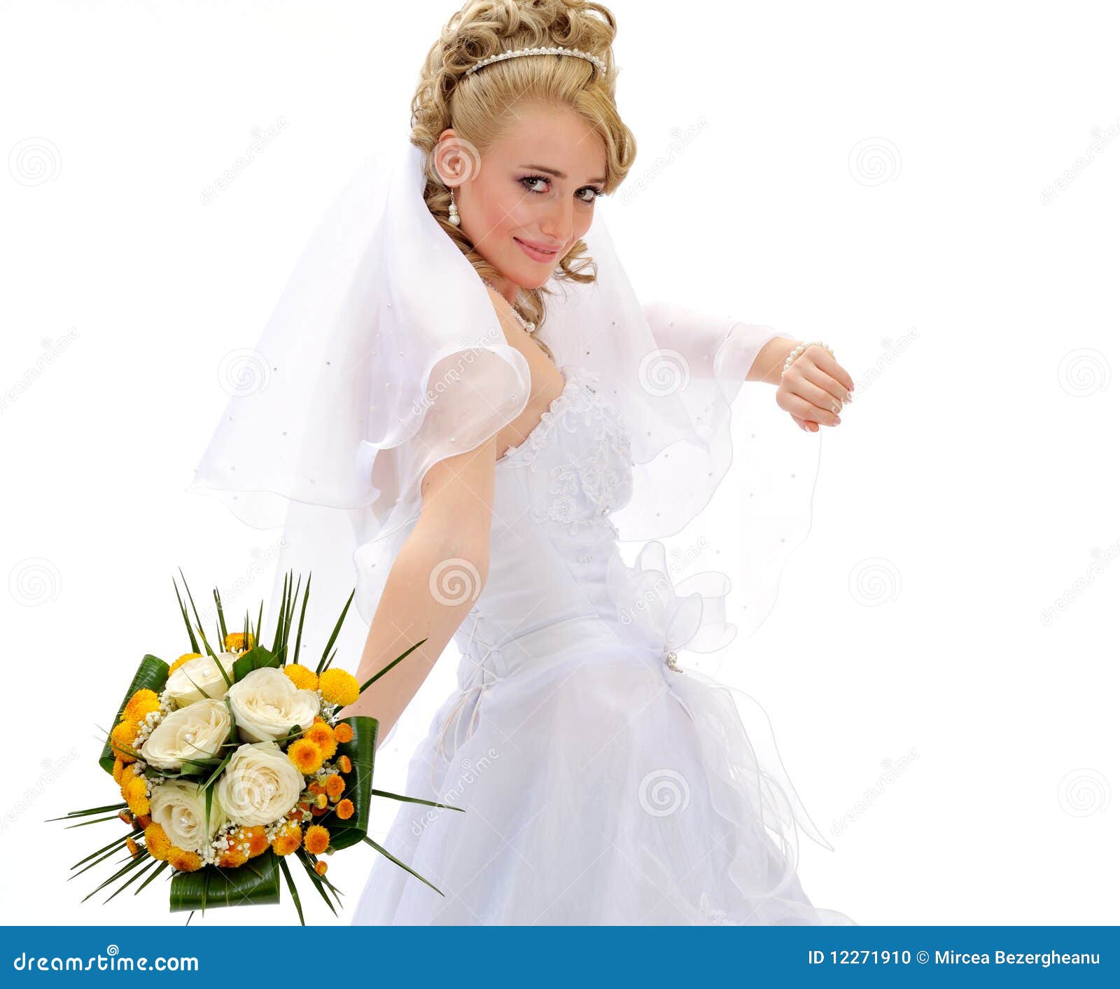 Beautiful bride portrait stock photo. Image of marriage - 12271910
