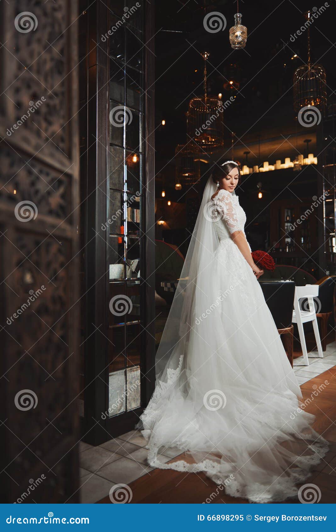 Beautiful Bride Portrait Wedding Makeup, Hairstyle Stock Image - Image ...