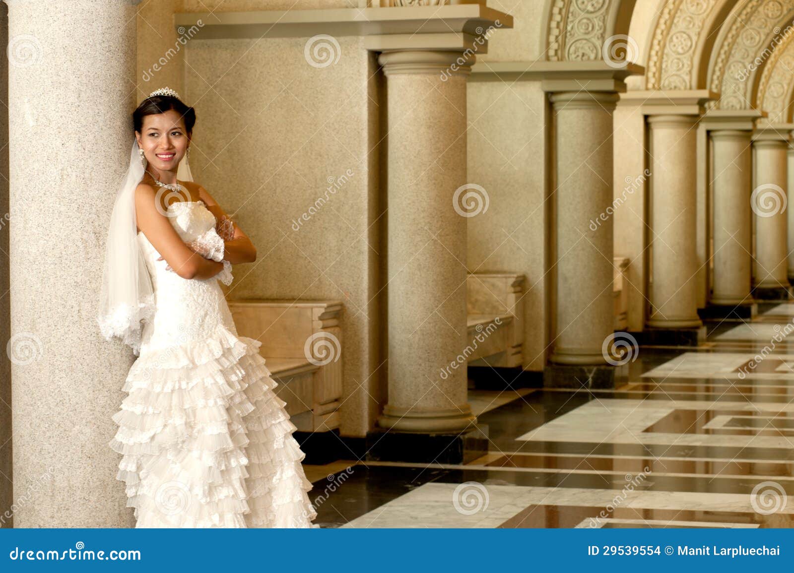 Beautiful Bride Posing in Christian Church . Stock Photo - Image of ...