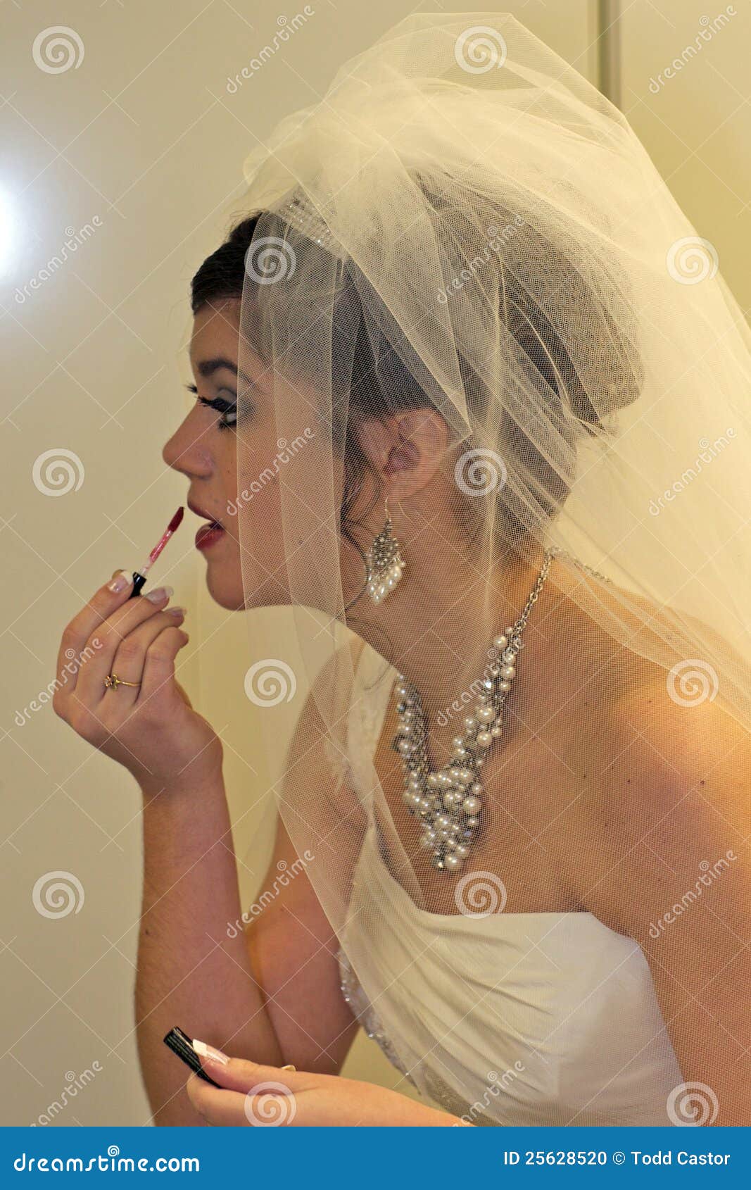 Beautiful Bride Preparing for Wedding. Stock Photo - Image of purity ...