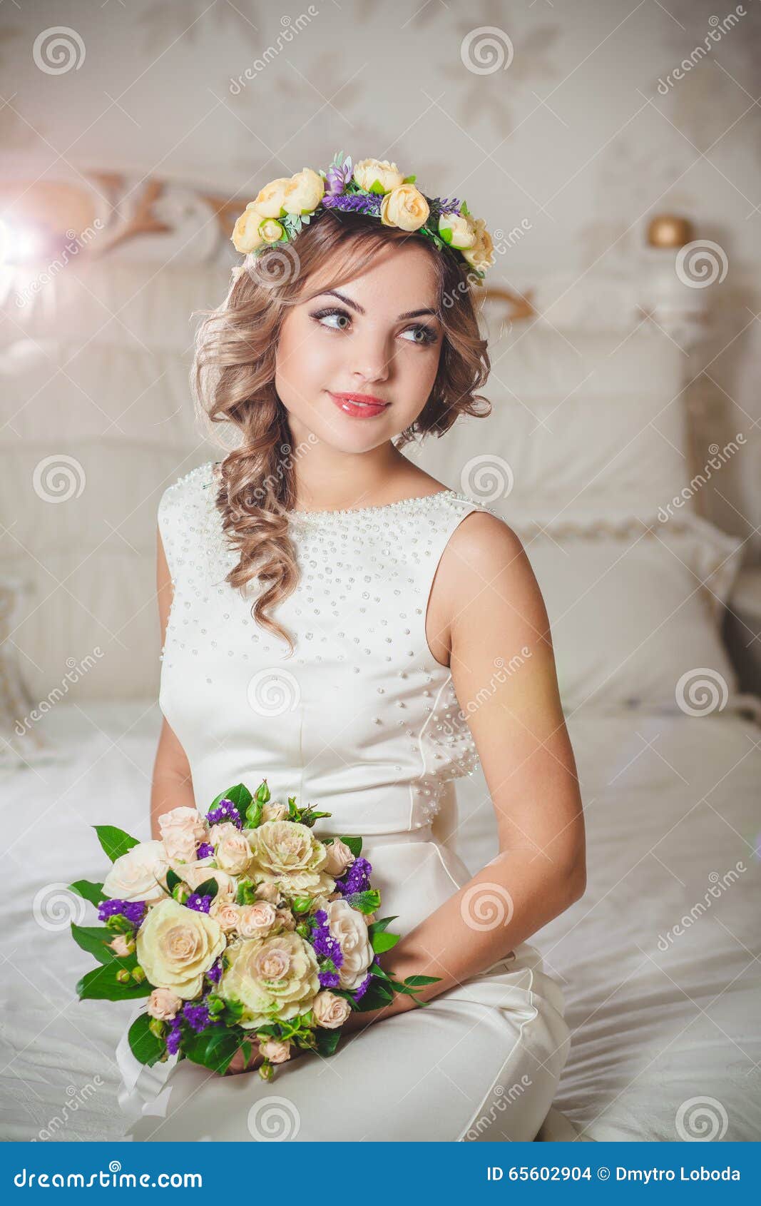 Beautiful bride smile stock photo. Image of girl, adult - 65602904
