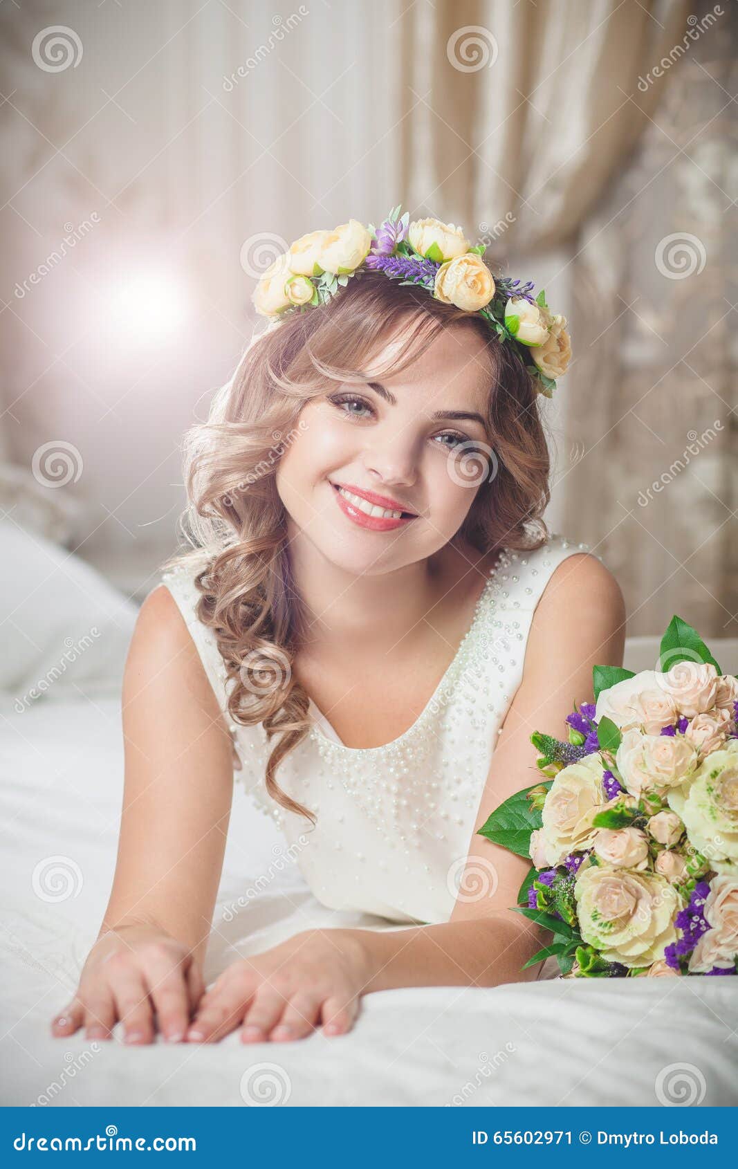 Beautiful bride smile stock image. Image of love, bride - 65602971