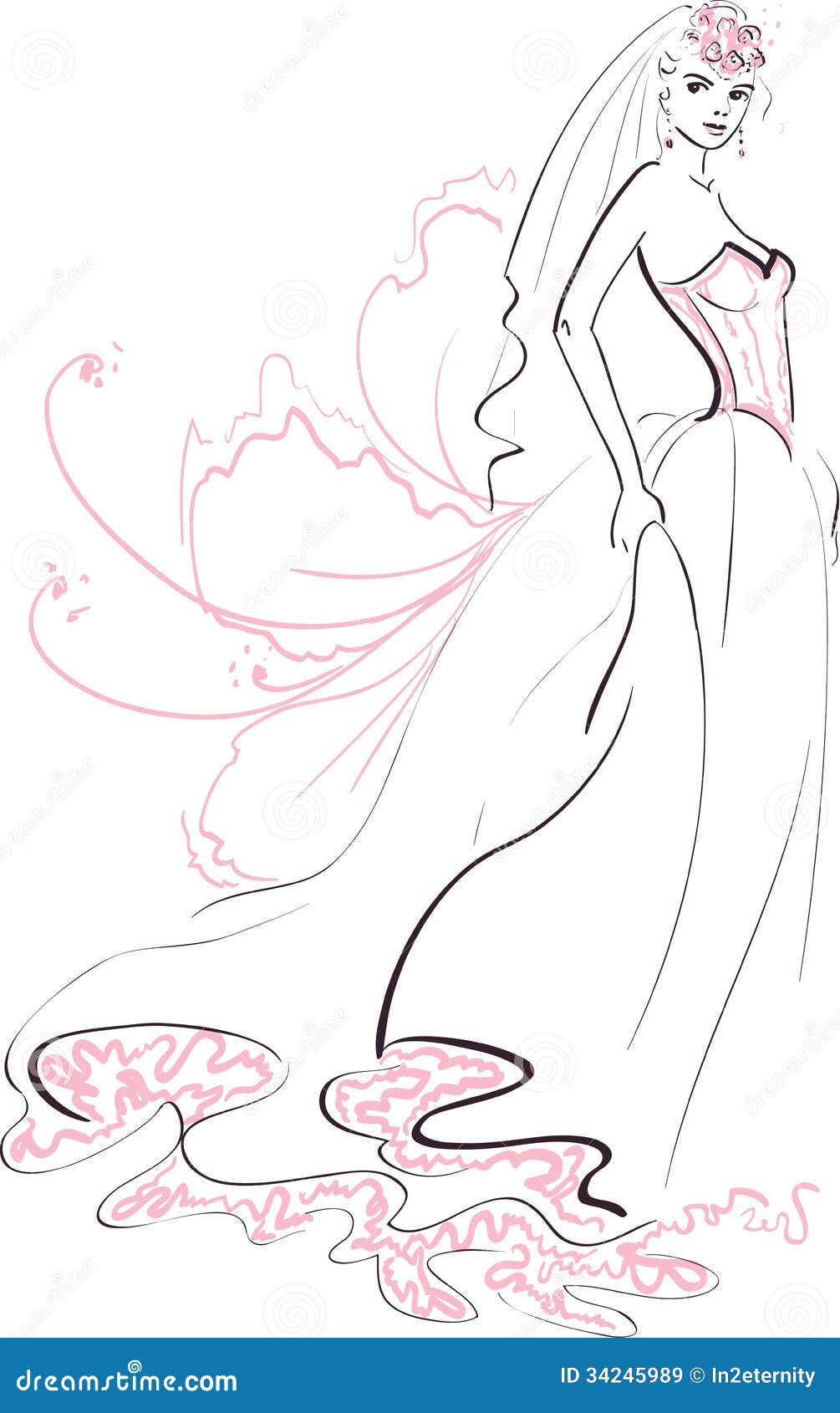 Beautiful Bride stock vector. Illustration of fiancee - 34245989