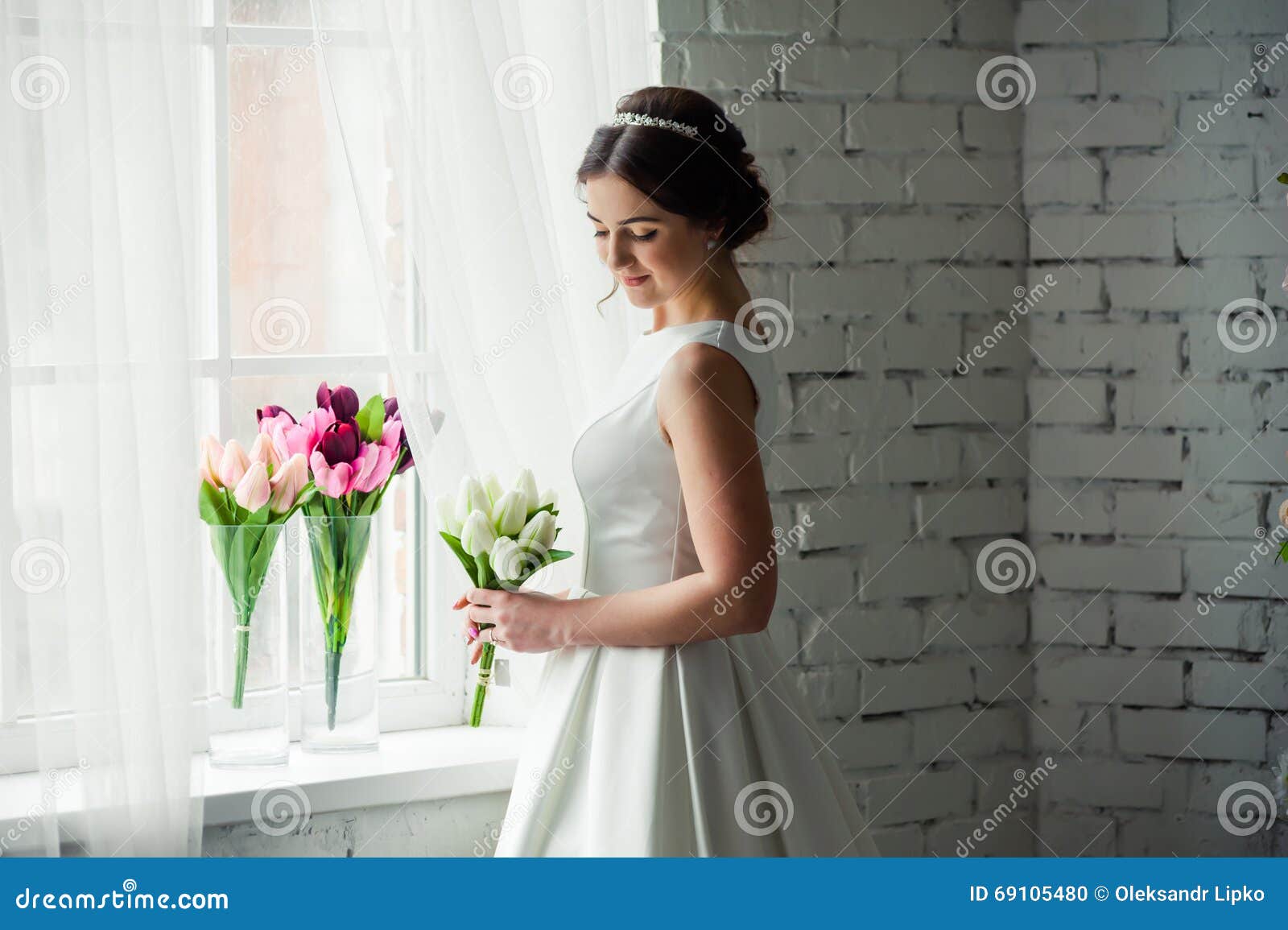 Beautiful Bride before Wedding Ceremony Stock Photo - Image of couple ...