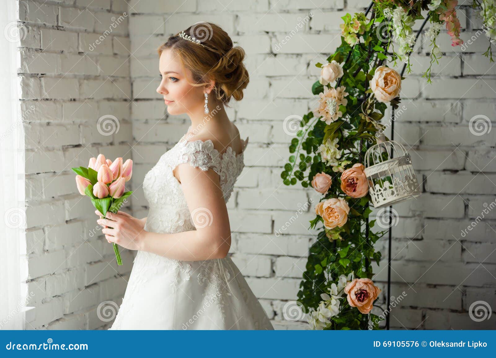 Beautiful Bride before Wedding Ceremony Stock Photo - Image of ...