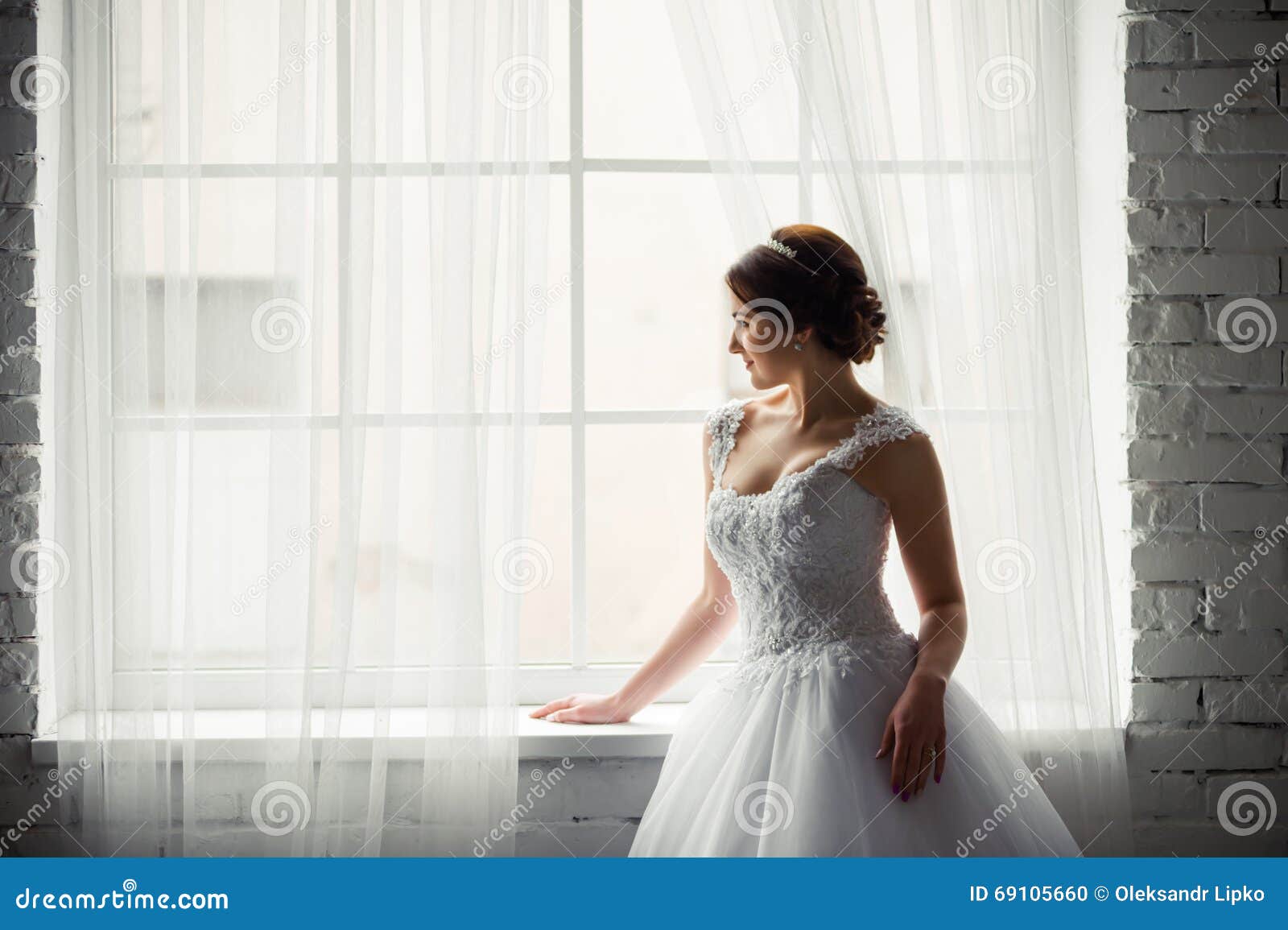 Beautiful Bride before Wedding Ceremony Stock Photo - Image of blossom ...
