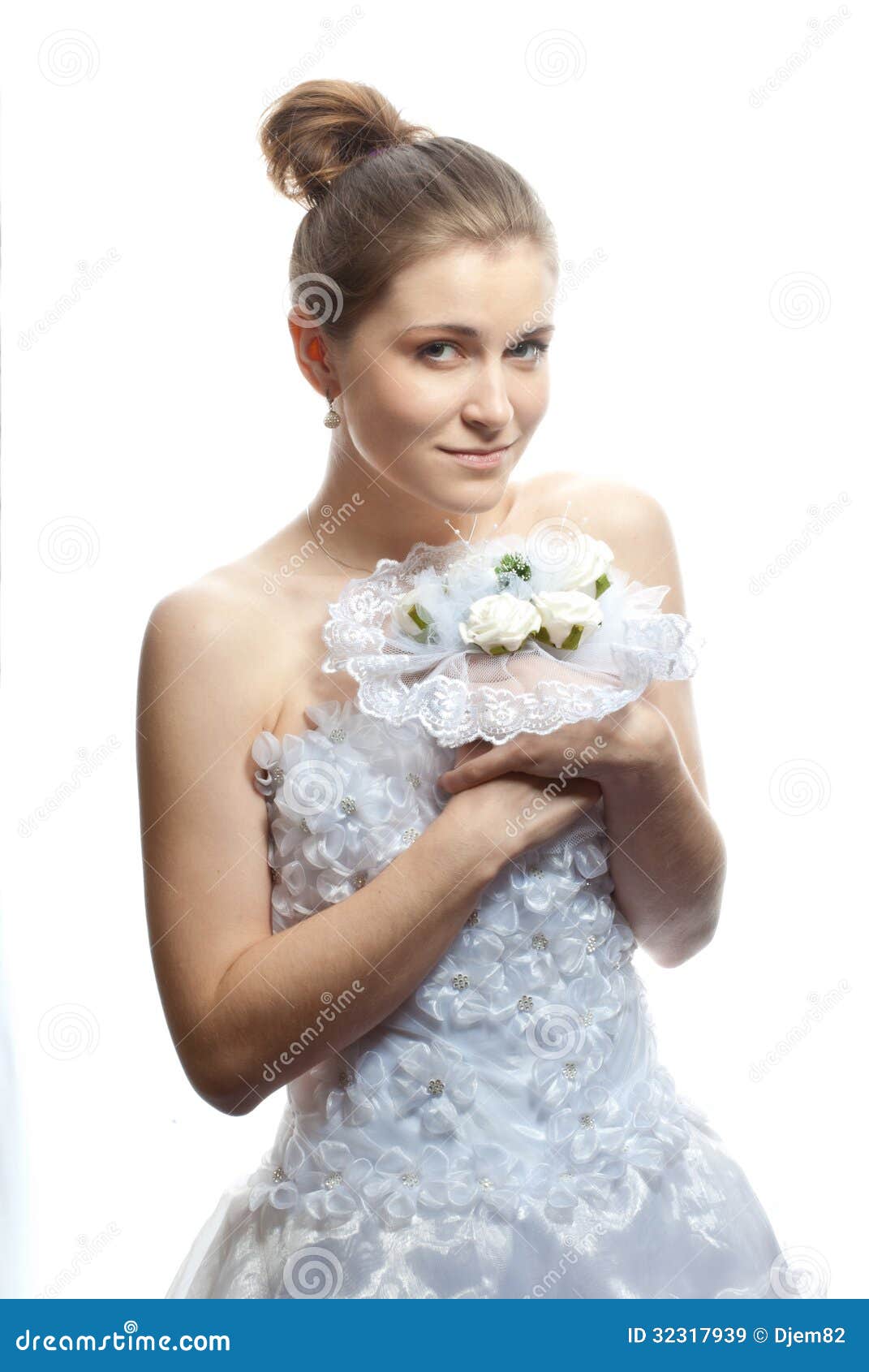 Beautiful Bride in Wedding Dress Stock Image - Image of style, curly ...