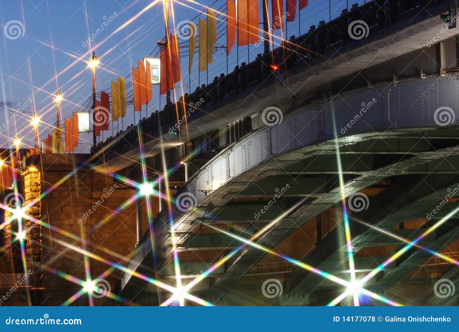 Beautiful Bridge with the Flags Stock Photo - Image of bridge, beam ...