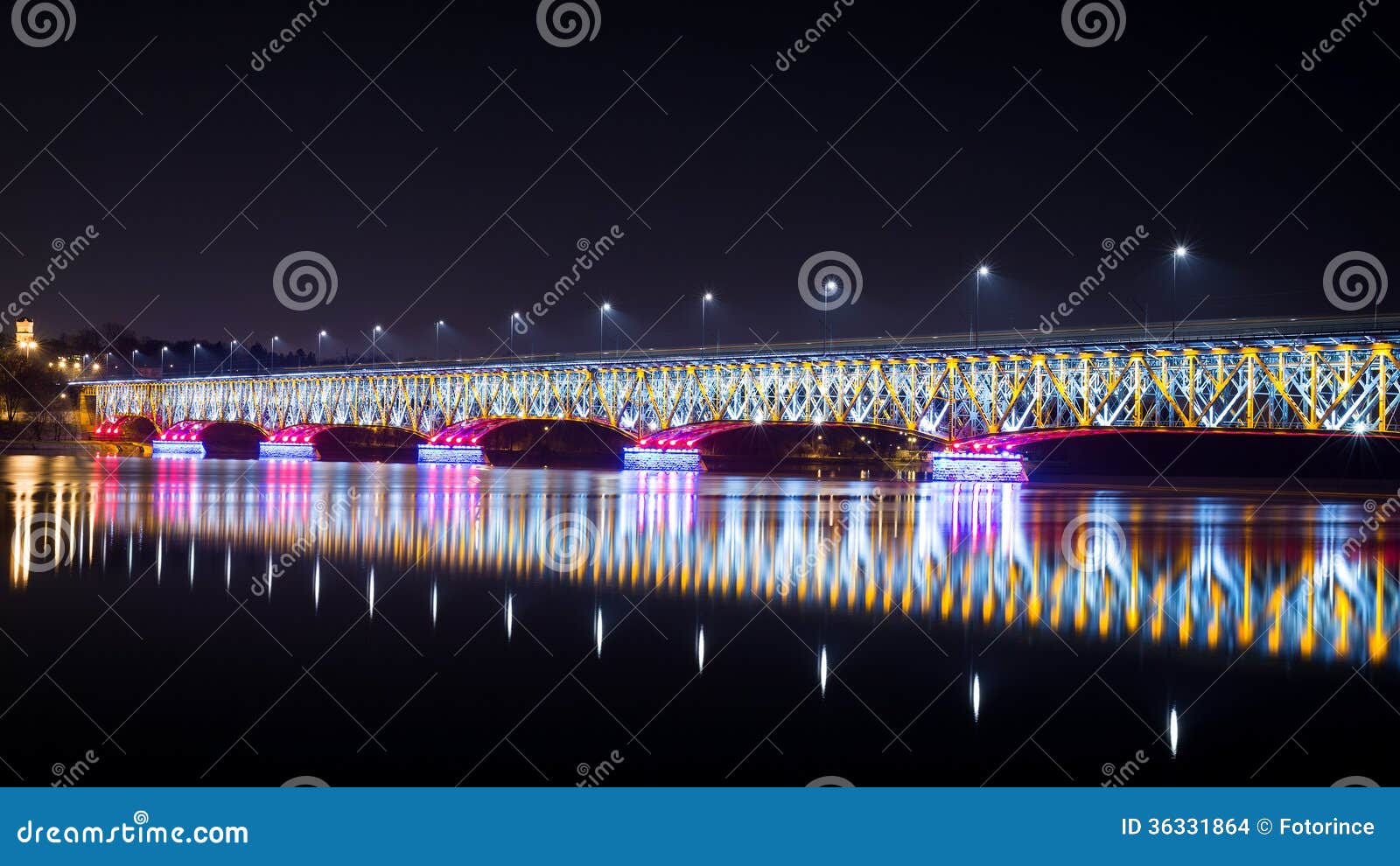 Beautiful bridge at night stock photo. Image of metropolis - 36331864