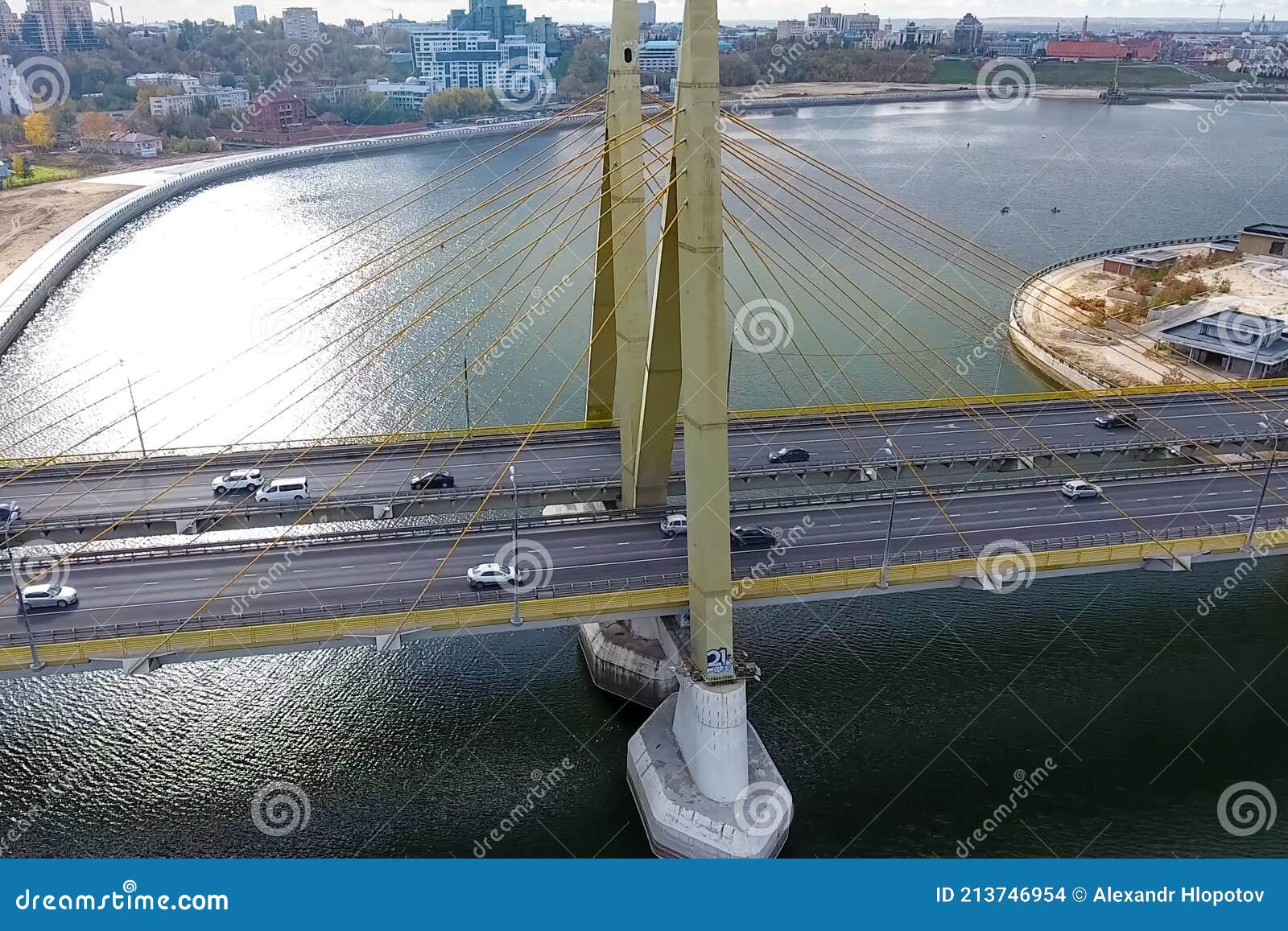 Beautiful Bridge Over the River. Stock Photo - Image of blue, building ...