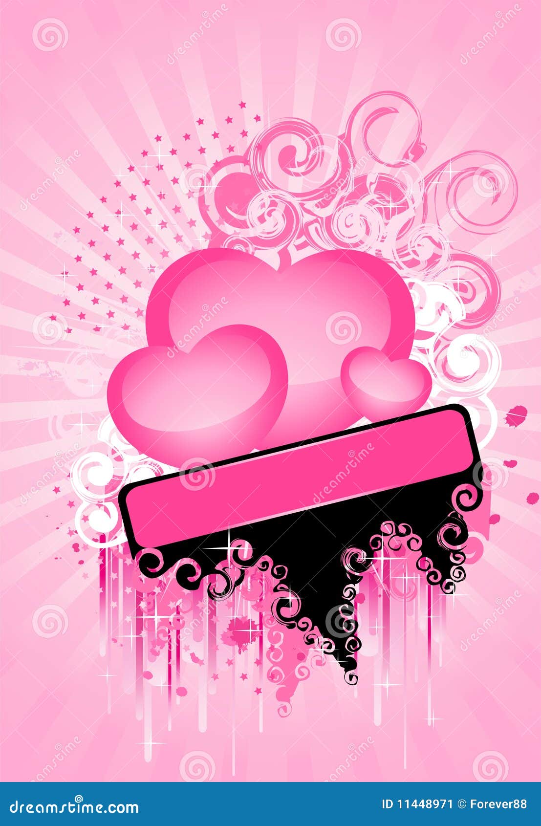 Beautiful Bright Background with Pink Hearts Stock Vector ...