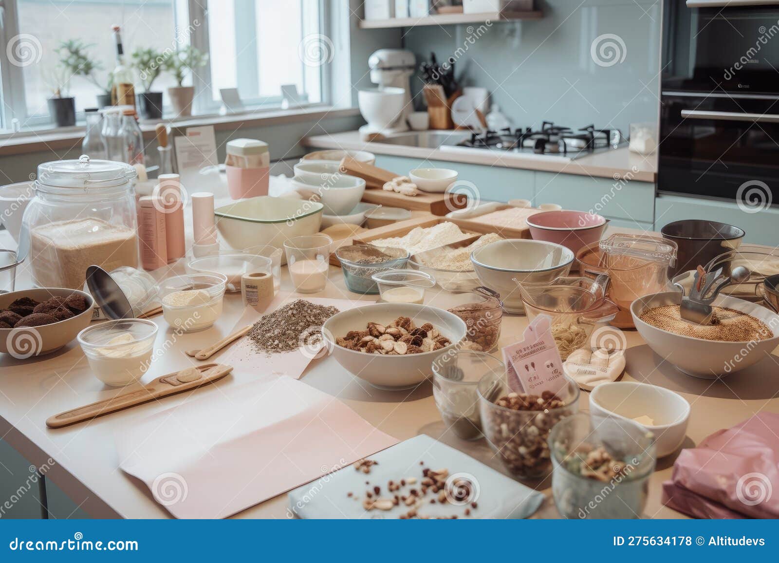 Beautiful and Bright Baking Workshop, with All the Ingredients and ...