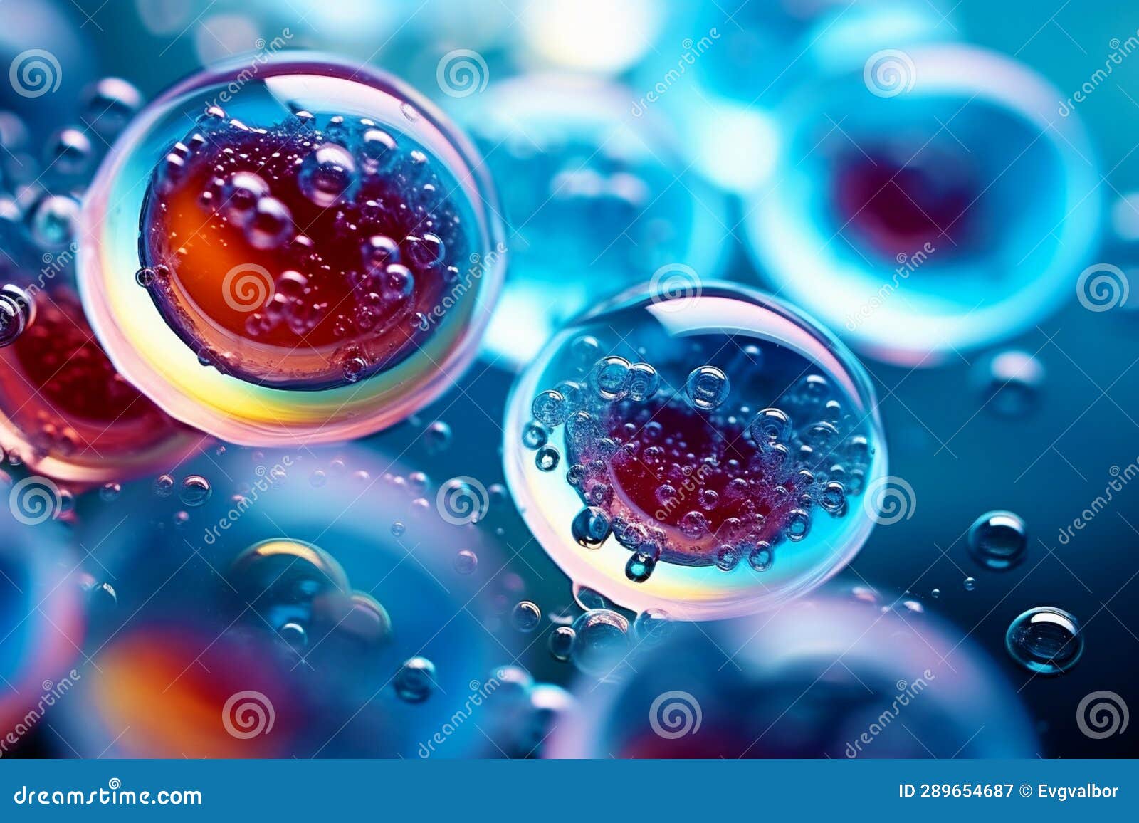 Beautiful and Bright Cell Bodies Under the Microscope. Close-up of ...