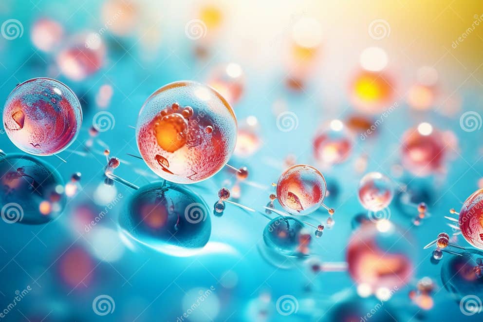 Beautiful and Bright Cell Bodies Under the Microscope. Close-up of ...