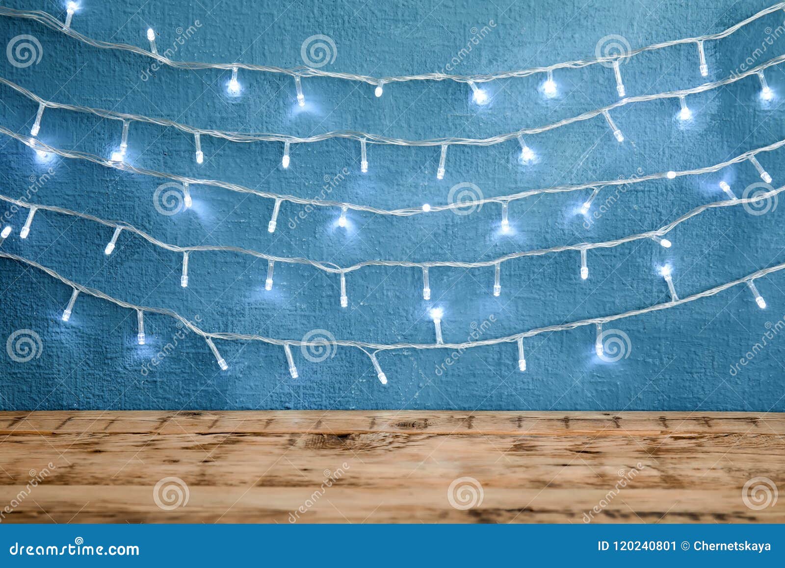 Beautiful Bright Christmas Lights on Color Background Stock Image ...