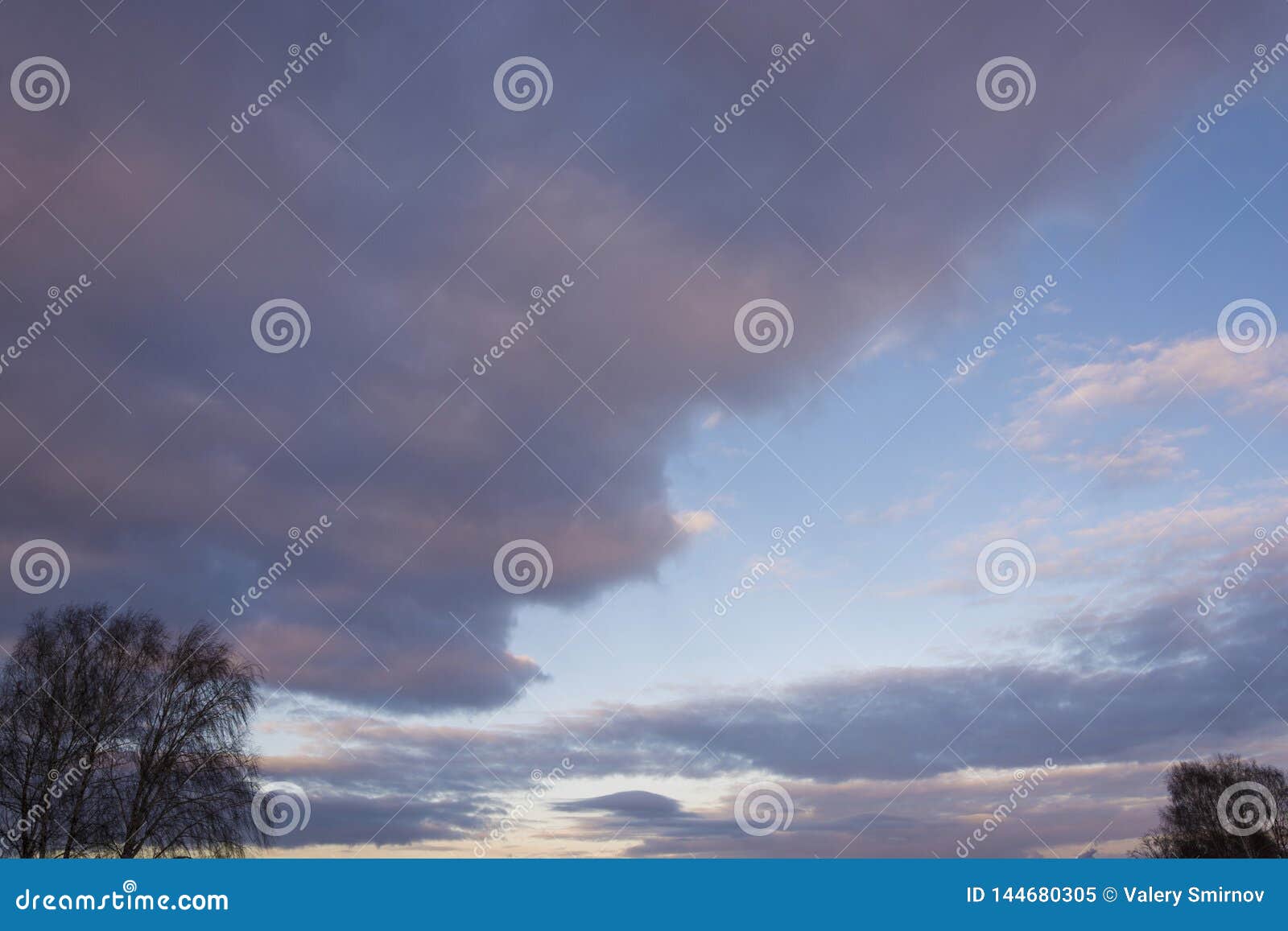 Beautiful Bright Clouds on the Blue March Sky in the Spring Day Stock ...