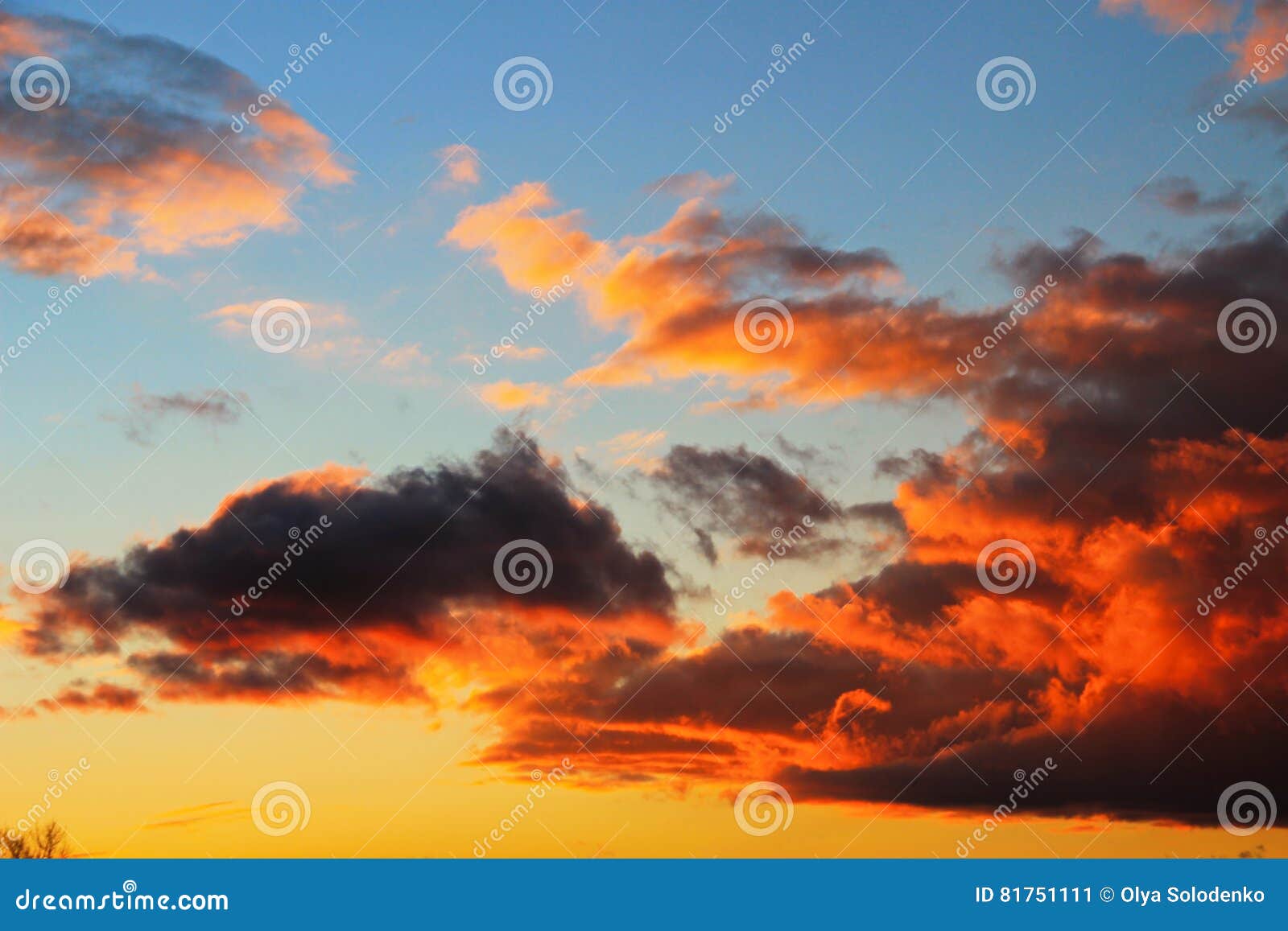 Beautiful Bright Clouds in the Sunset Sky Stock Image - Image of ...