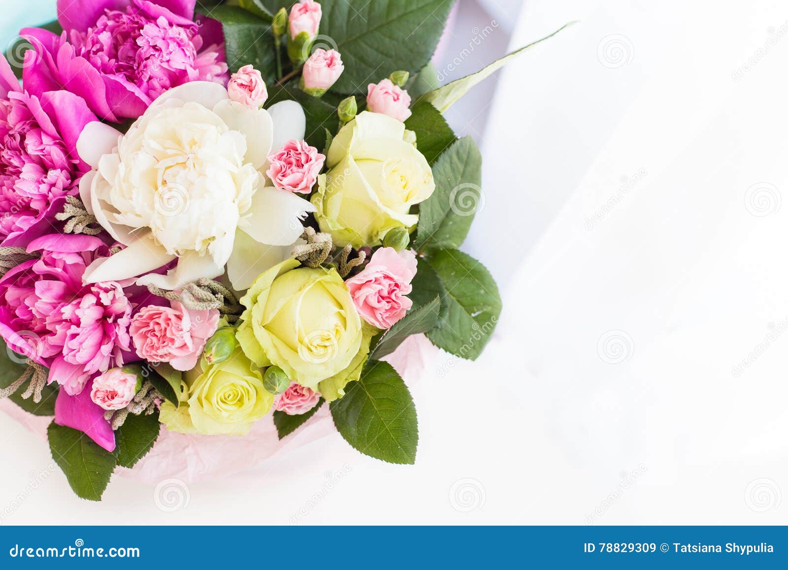 Beautiful Bright Colored Bouquet of Roses and Peony Stock Image - Image ...