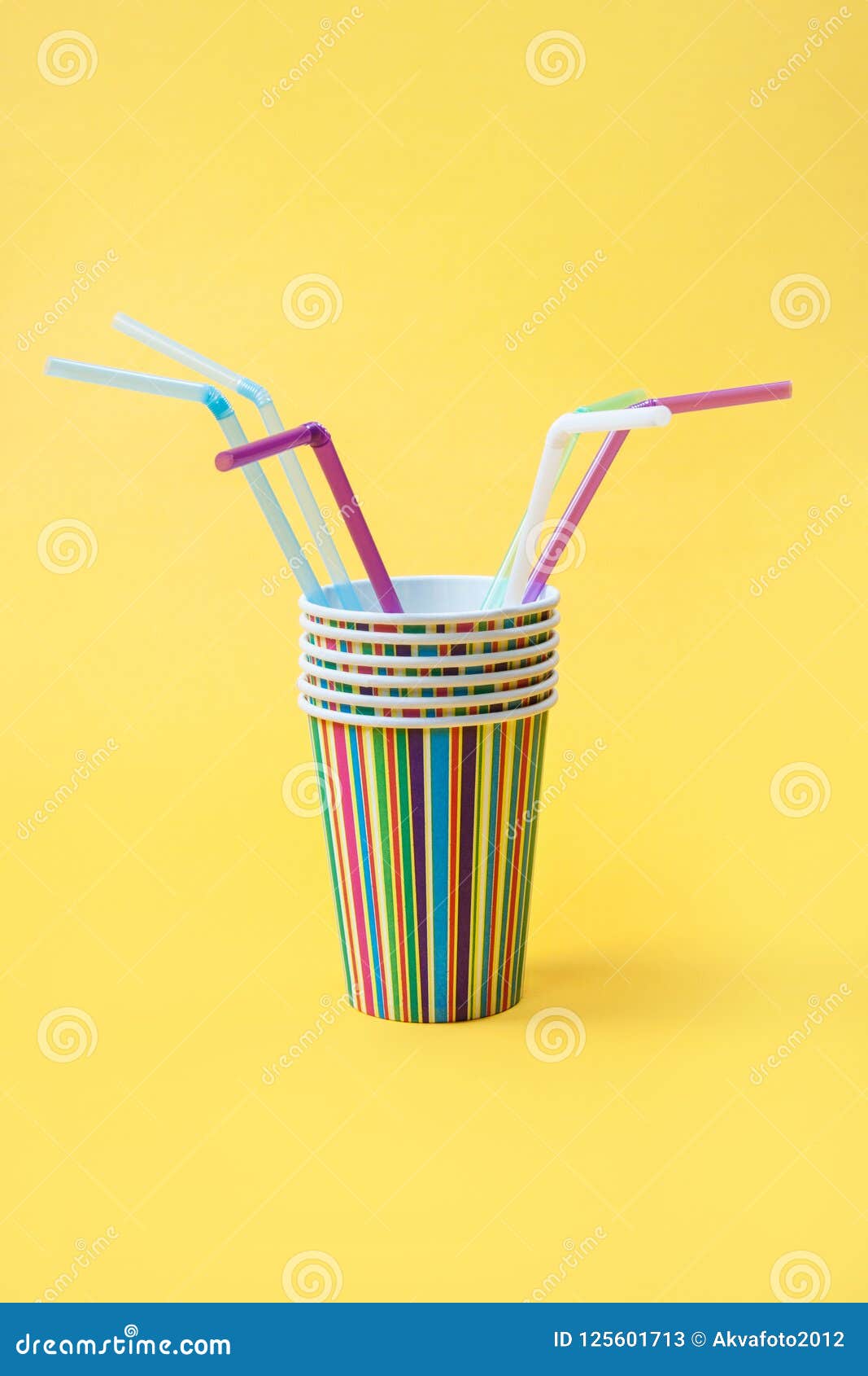 Beautiful Bright Disposable Tableware. Stock Image - Image of drink ...